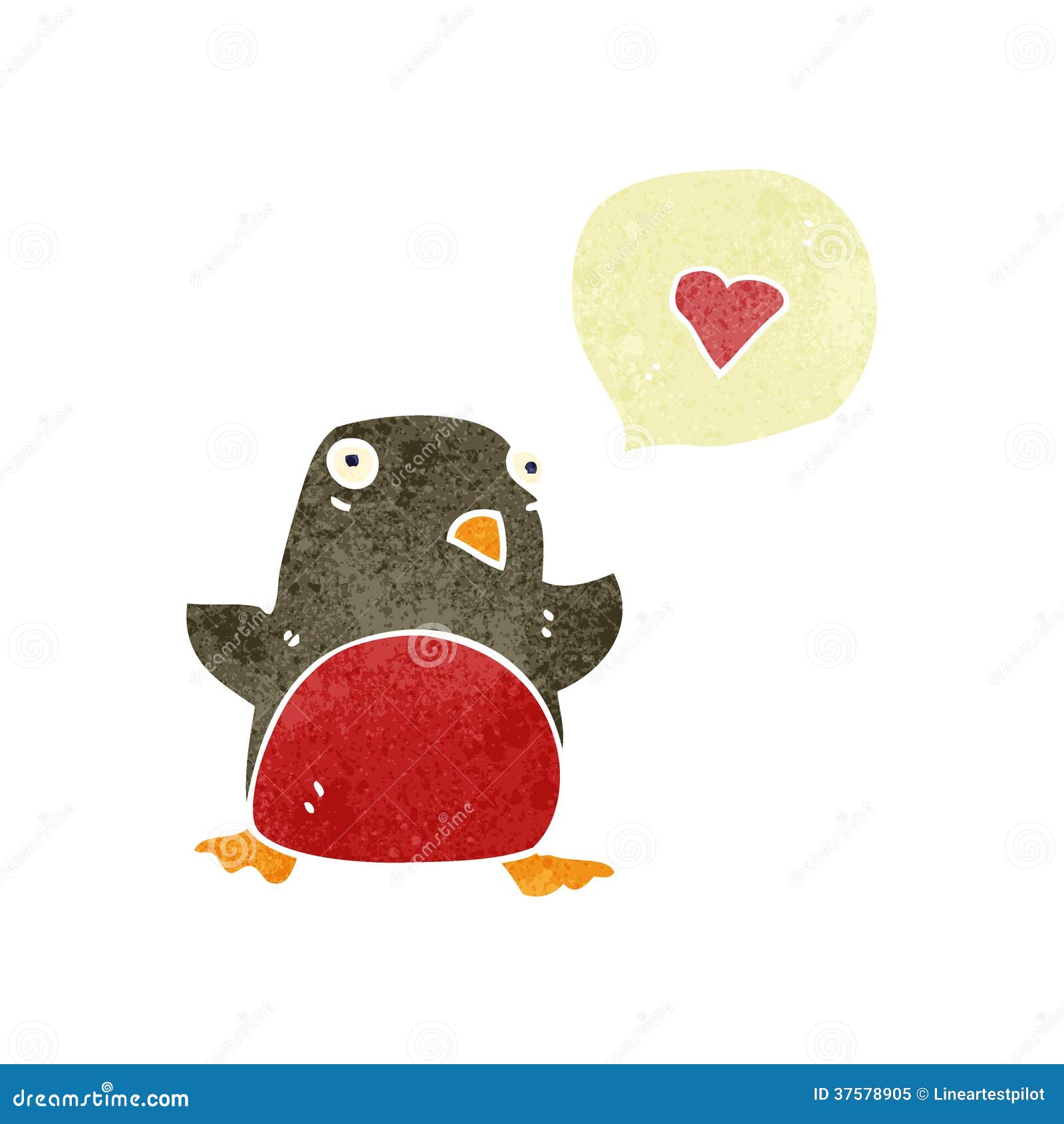 Retro Cartoon Robin Love Heart Stock Illustrations – 4 Retro Cartoon ...