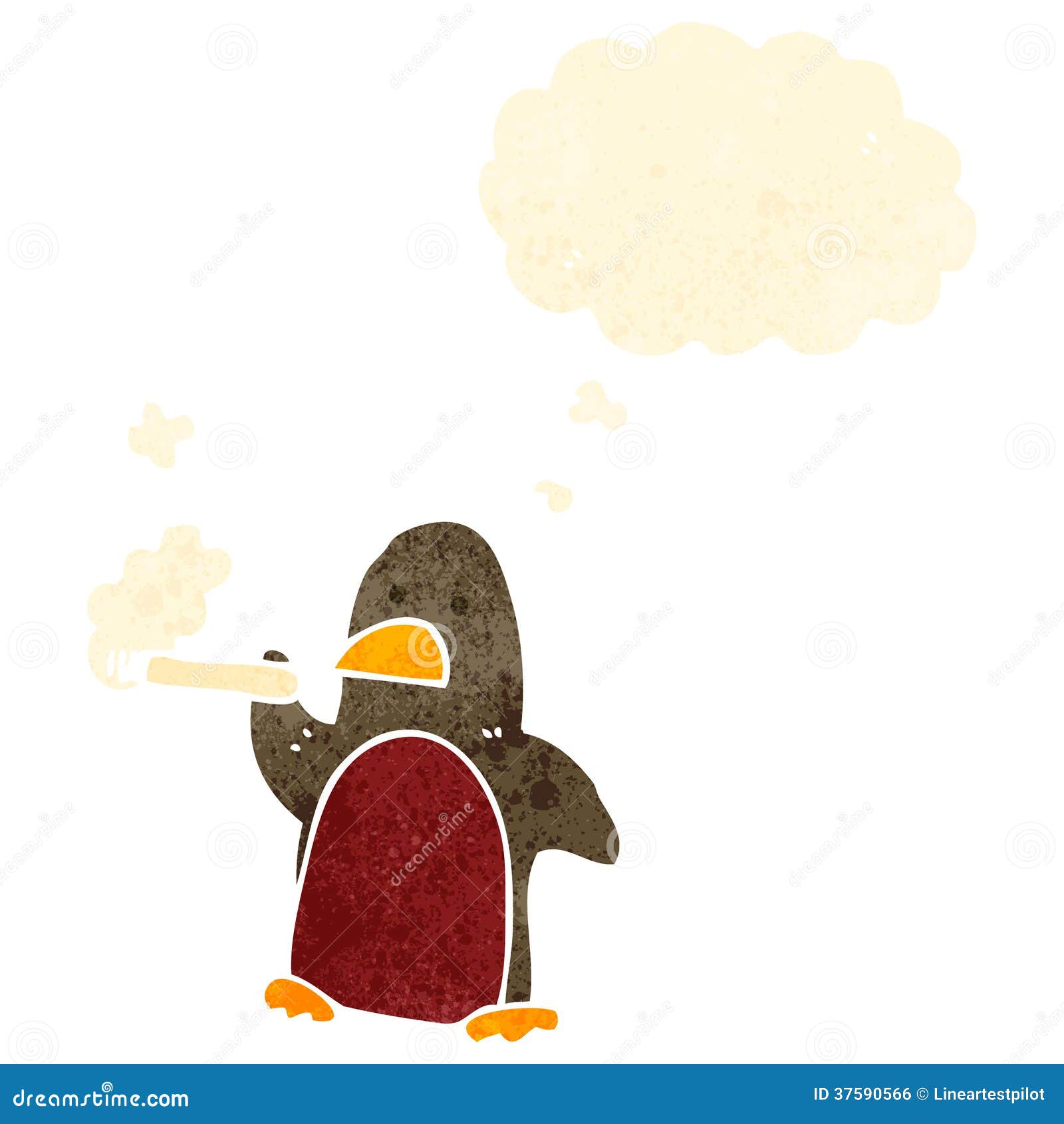 Retro Cartoon Robin Smoking Cigarette Stock Vector - Illustration of ...