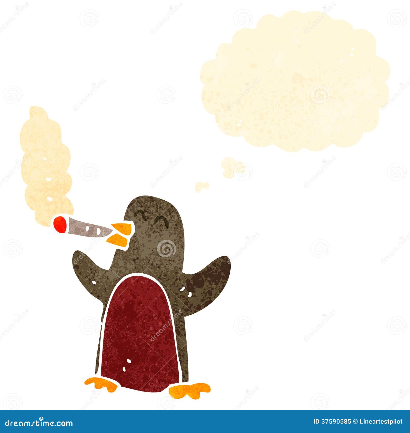 Retro Cartoon Robin Smoking Cigarette Stock Vector - Illustration of ...