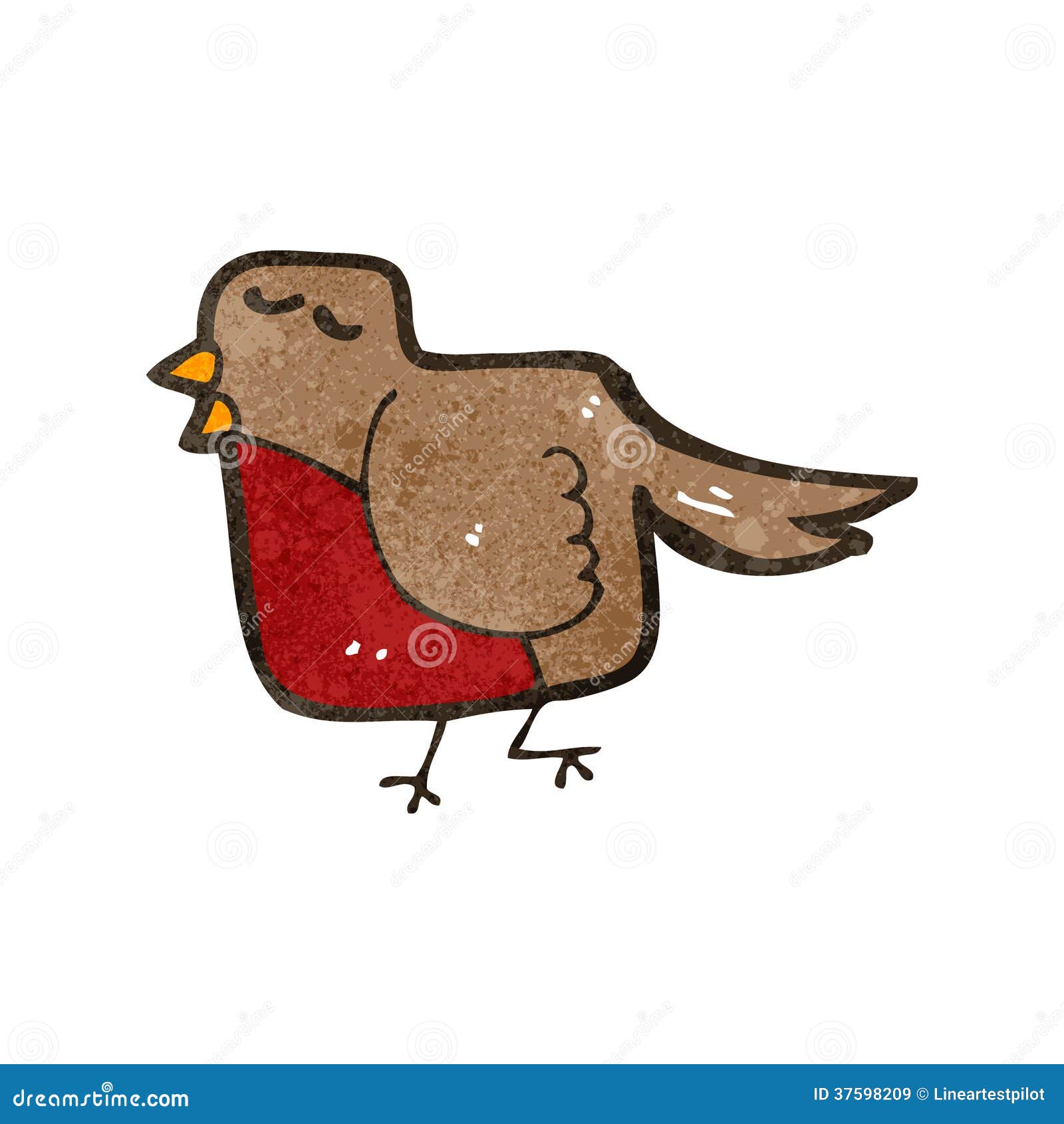 Retro cartoon robin stock vector. Illustration of artwork - 37598209
