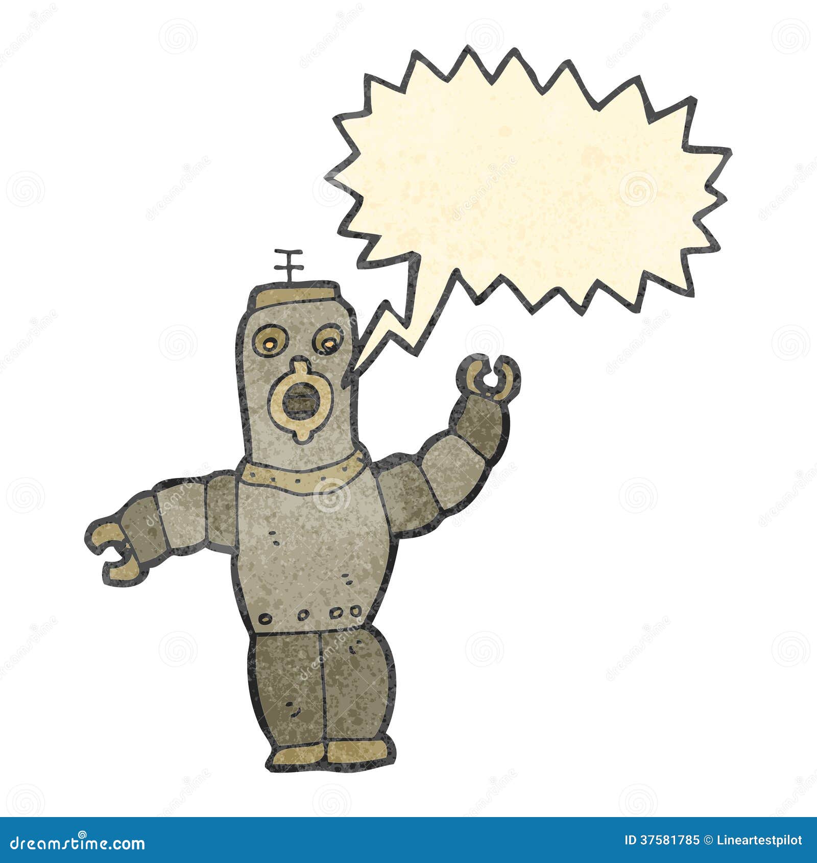 Retro cartoon robot stock vector. Illustration of character - 37581785