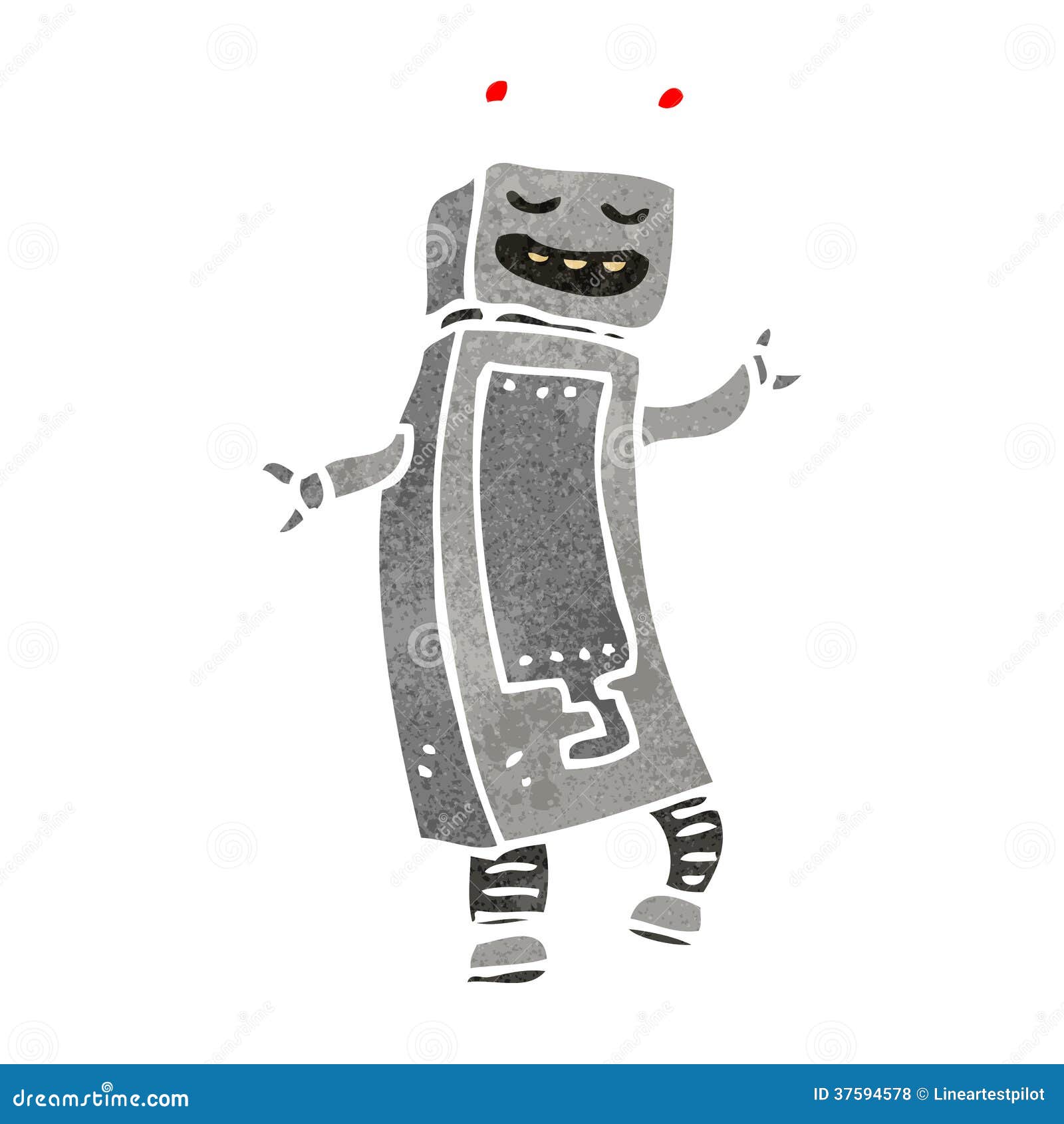 Retro cartoon robot stock vector. Illustration of hand - 37594578