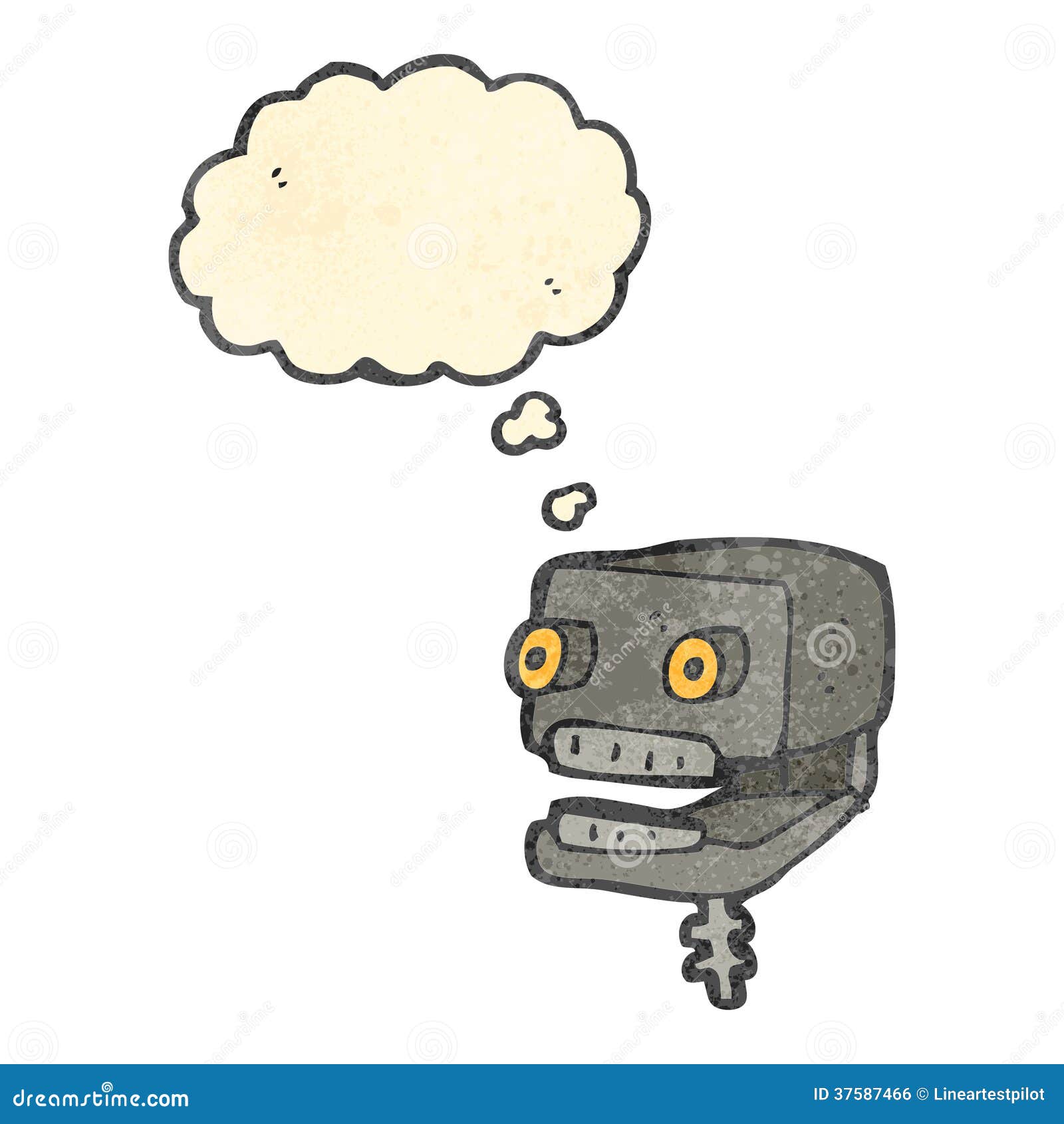 Retro cartoon robot head stock vector. Illustration of retro - 37587466
