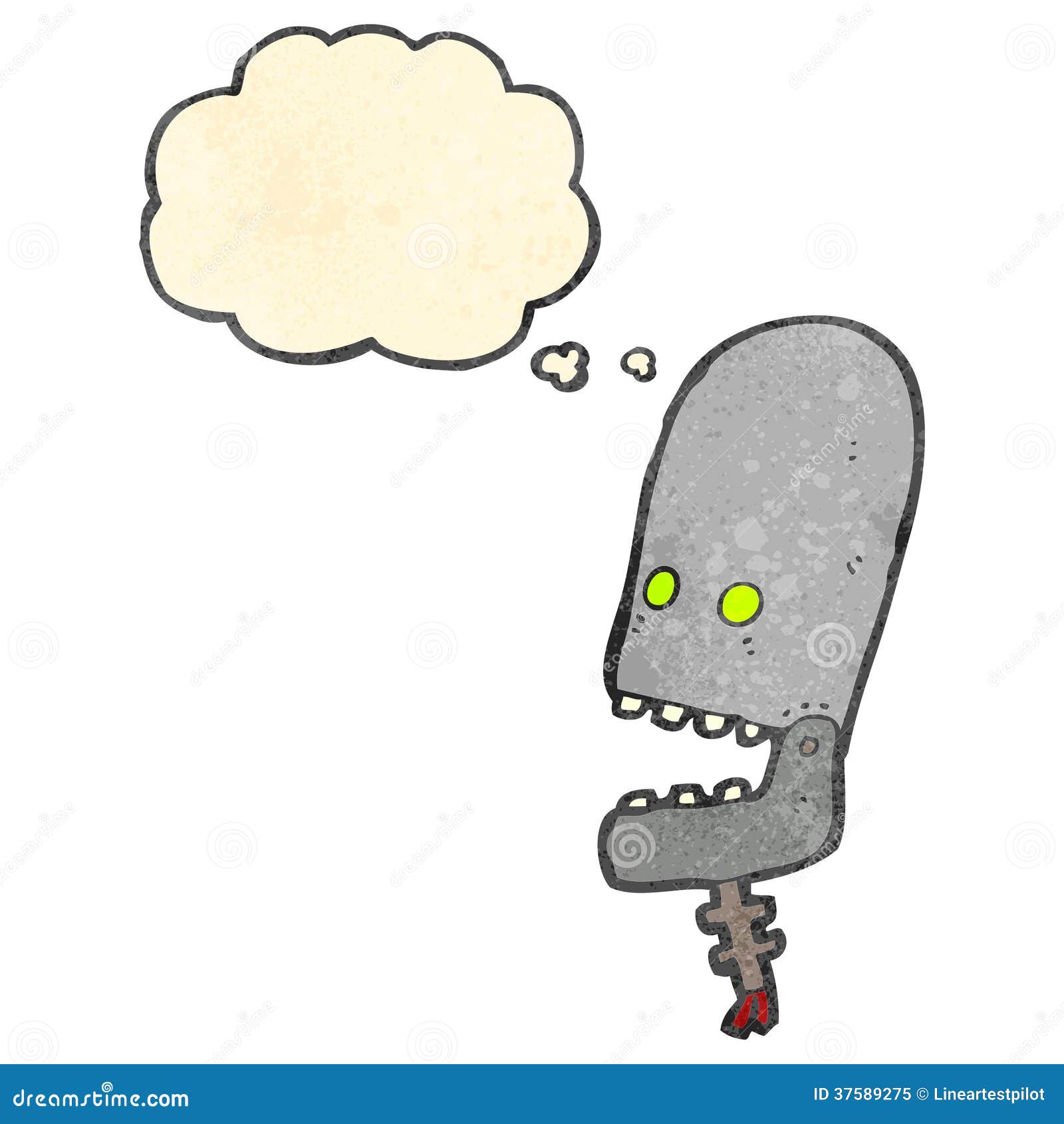 Retro cartoon robot head stock vector. Illustration of textured - 37589275