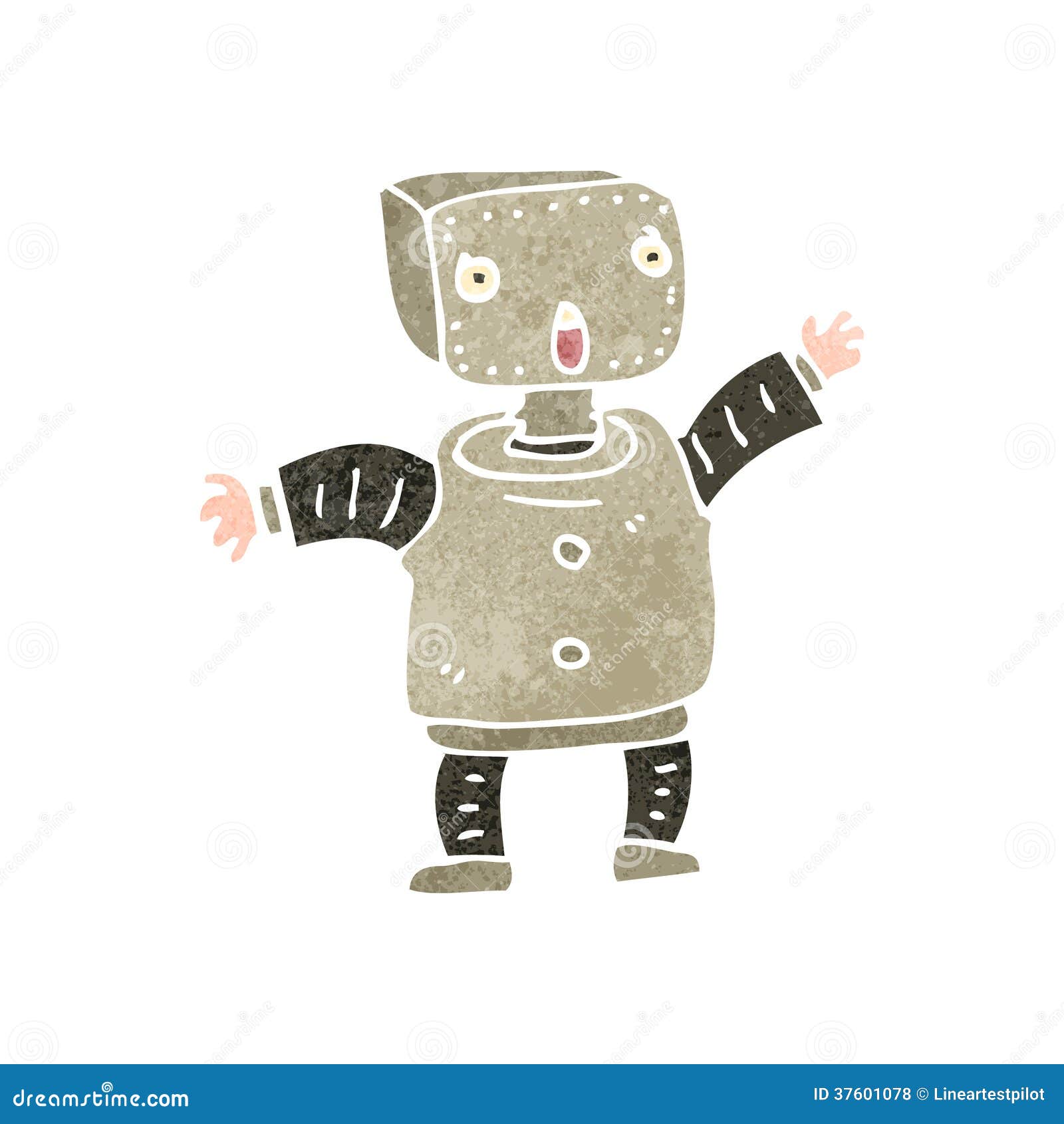 Retro cartoon robot stock vector. Illustration of robot - 37601078