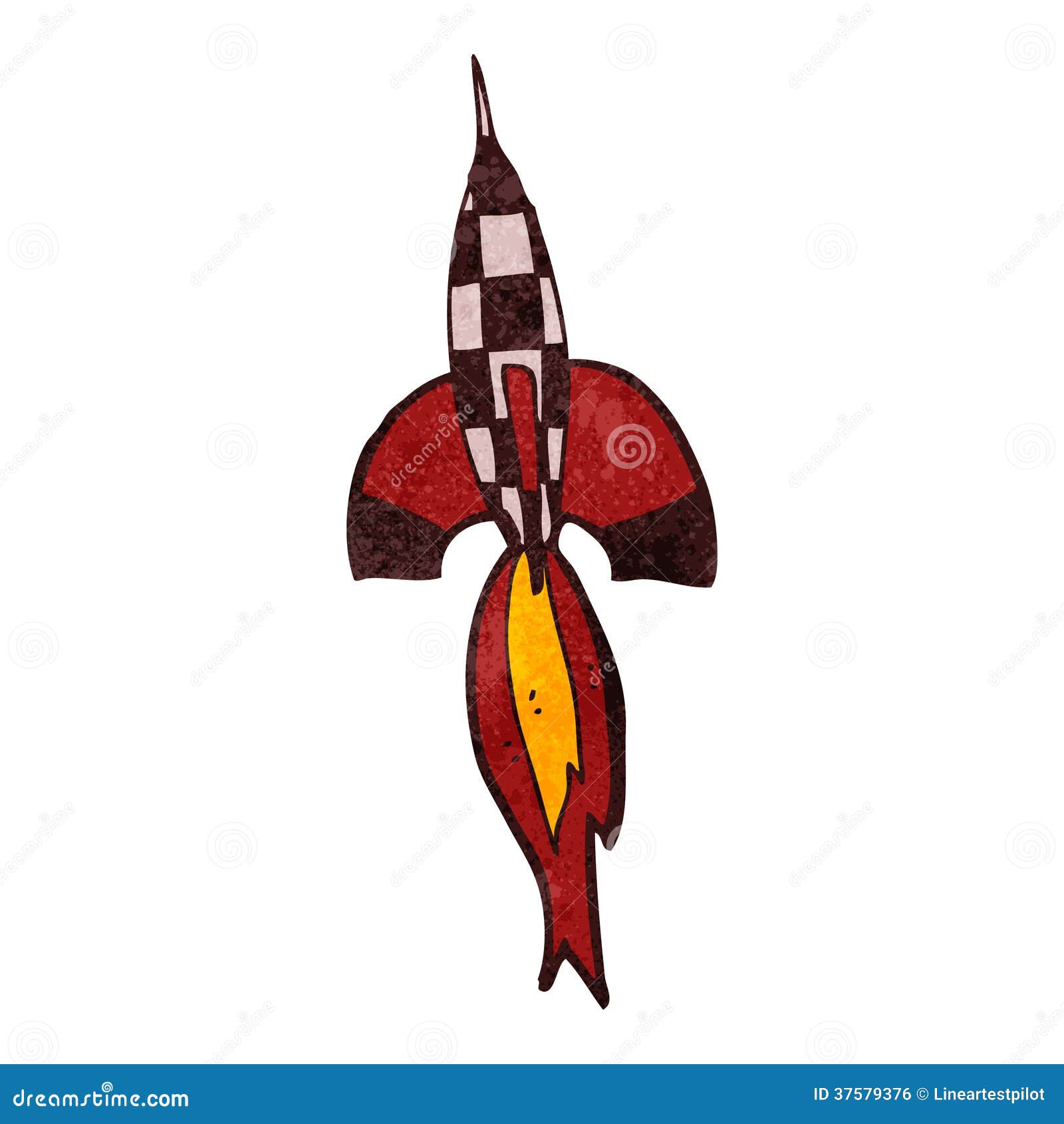 Retro cartoon rocket stock vector. Illustration of clip - 37579376