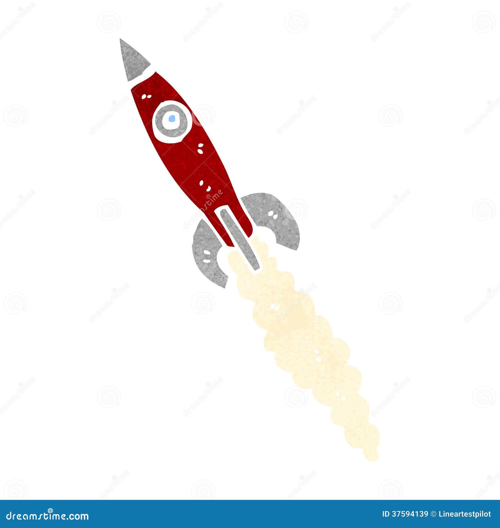 Retro cartoon rocket stock vector. Illustration of cartoon - 37594139