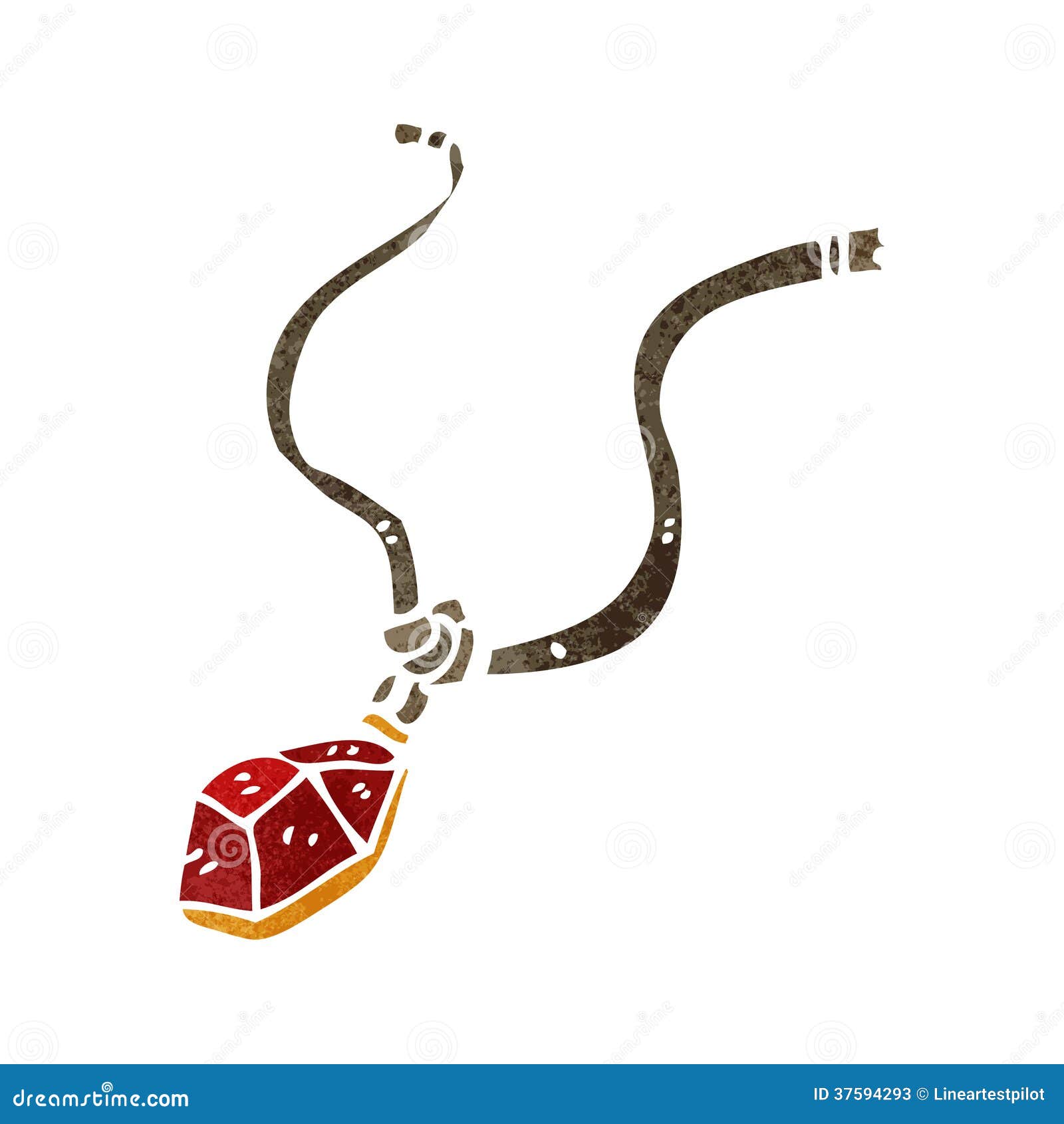 Retro Cartoon Ruby Necklace Stock Vector - Illustration of textured ...