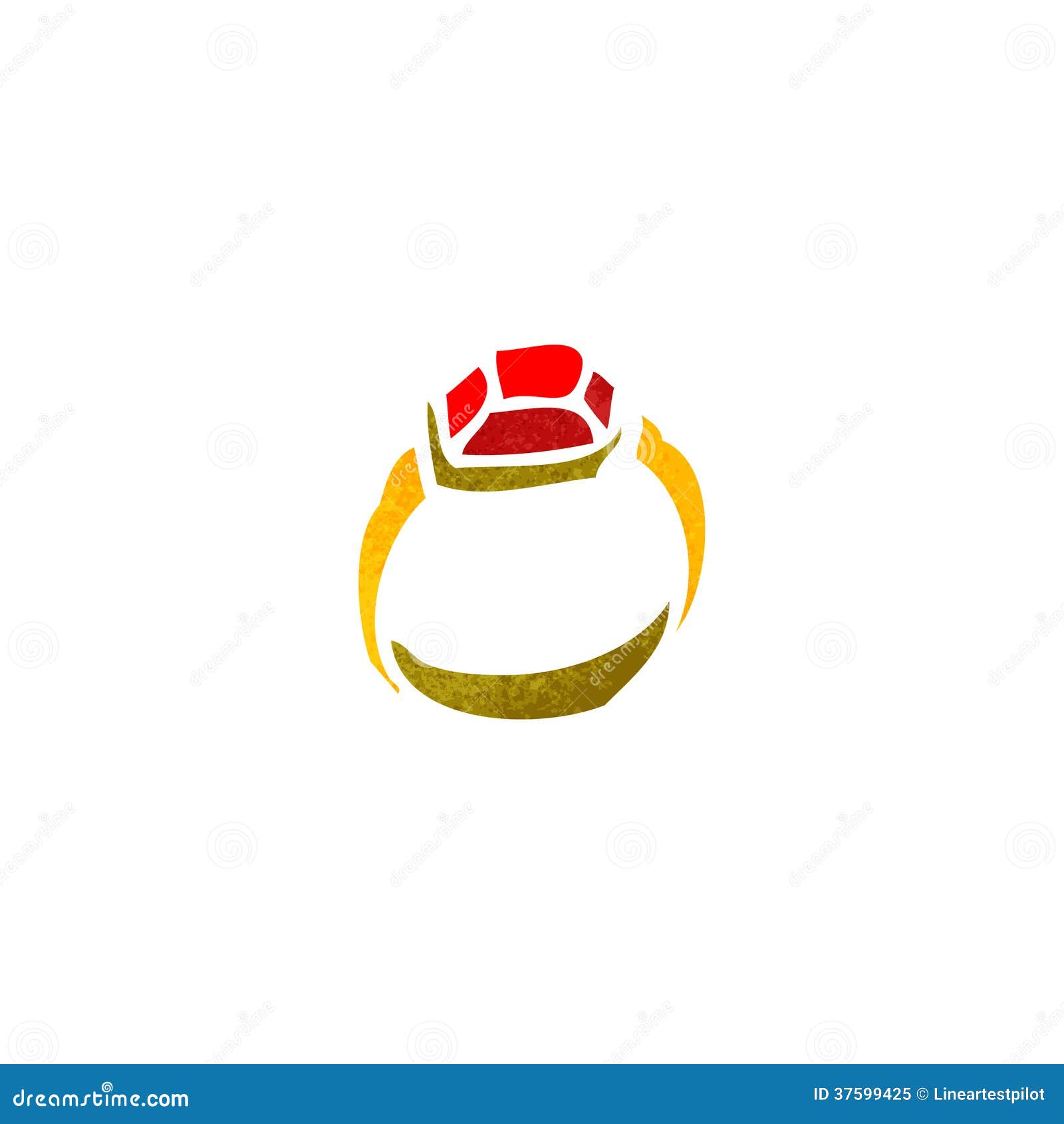 Retro cartoon ruby ring stock vector. Illustration of painted - 37599425