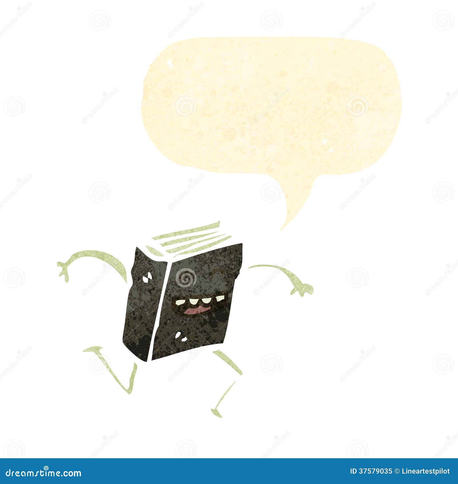 Retro cartoon running book stock vector. Illustration of retro - 37579035