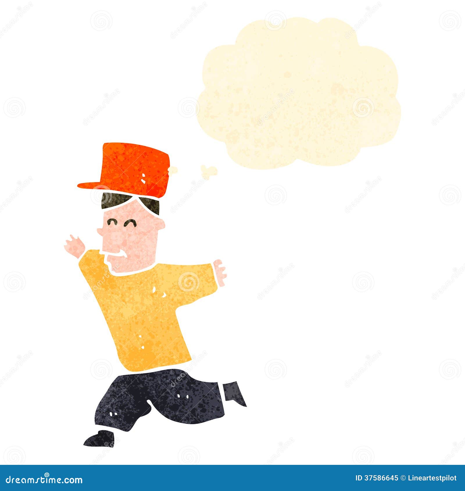 Retro cartoon running boy stock vector. Illustration of bubble - 37586645