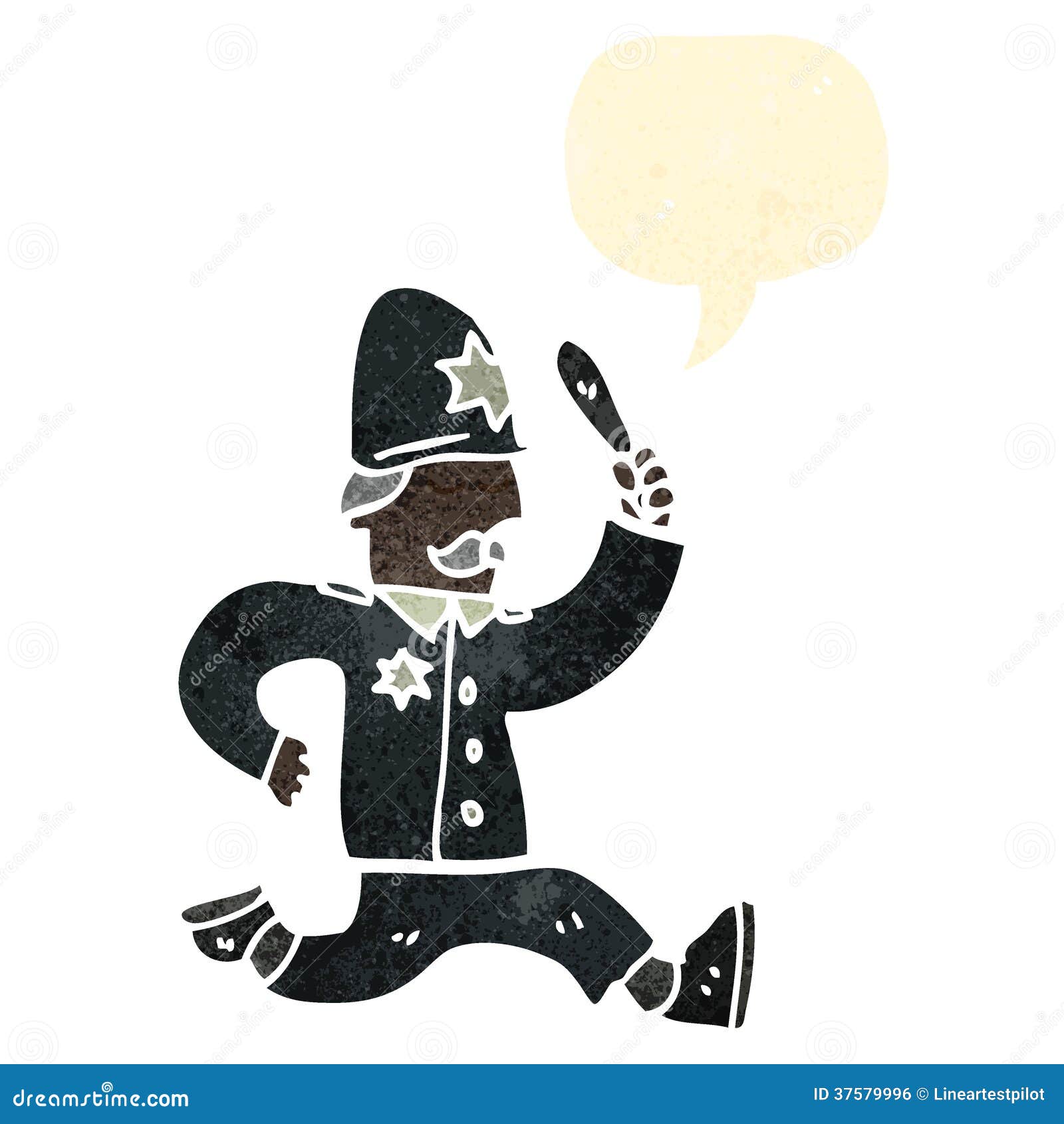 Retro Cartoon Running British Policeman Stock Vector - Illustration of ...