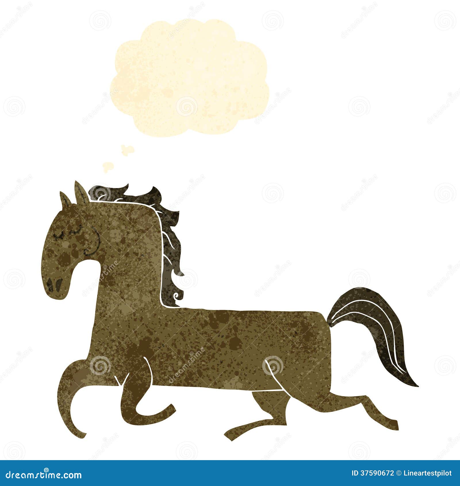 Retro Cartoon Running Horse Stock Vector - Illustration of funny ...