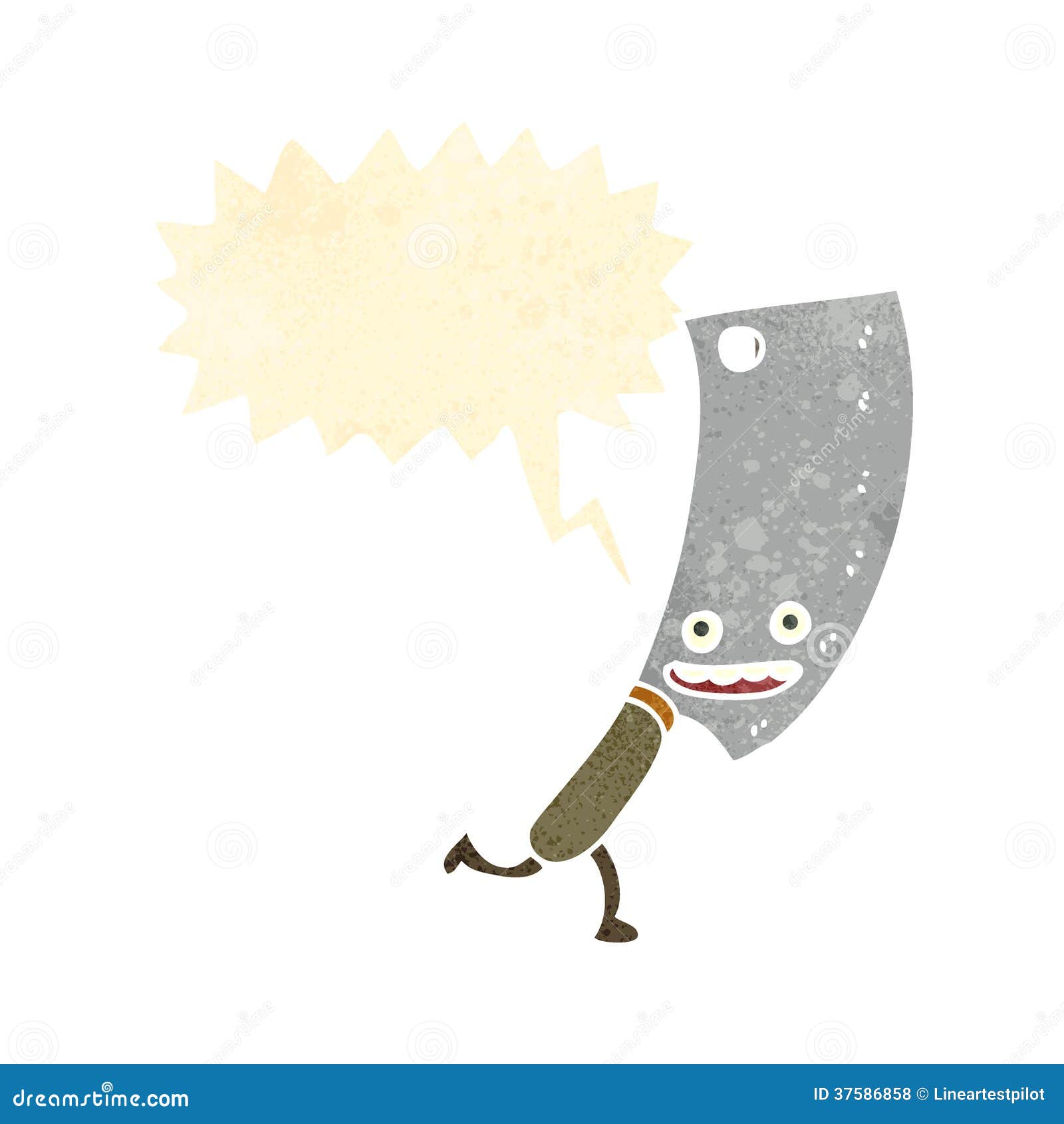 Retro Cartoon Running Meat Cleaver Stock Vector - Illustration of ...