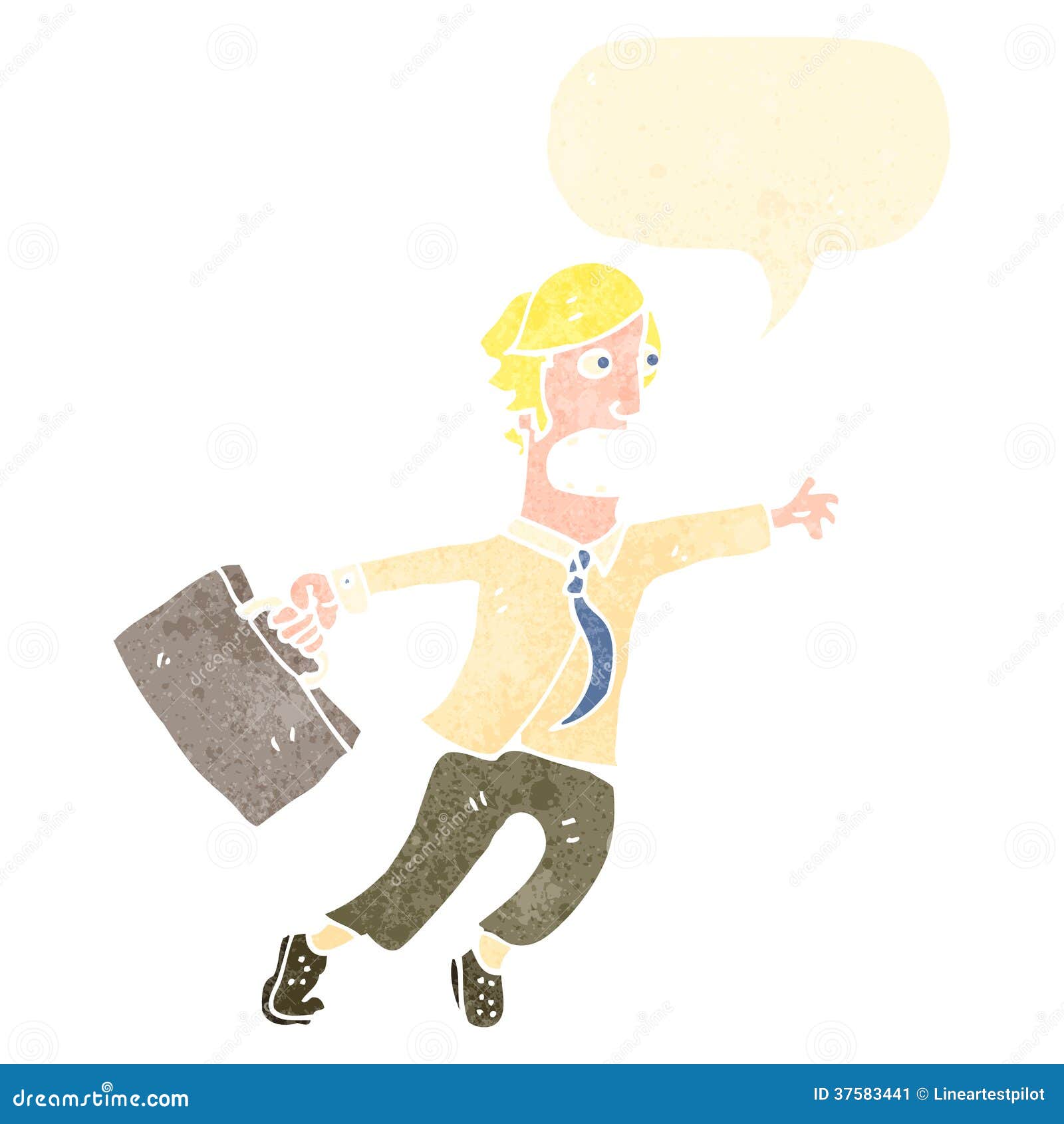 Retro Cartoon Rushing Businessman Stock Illustration - Illustration of ...