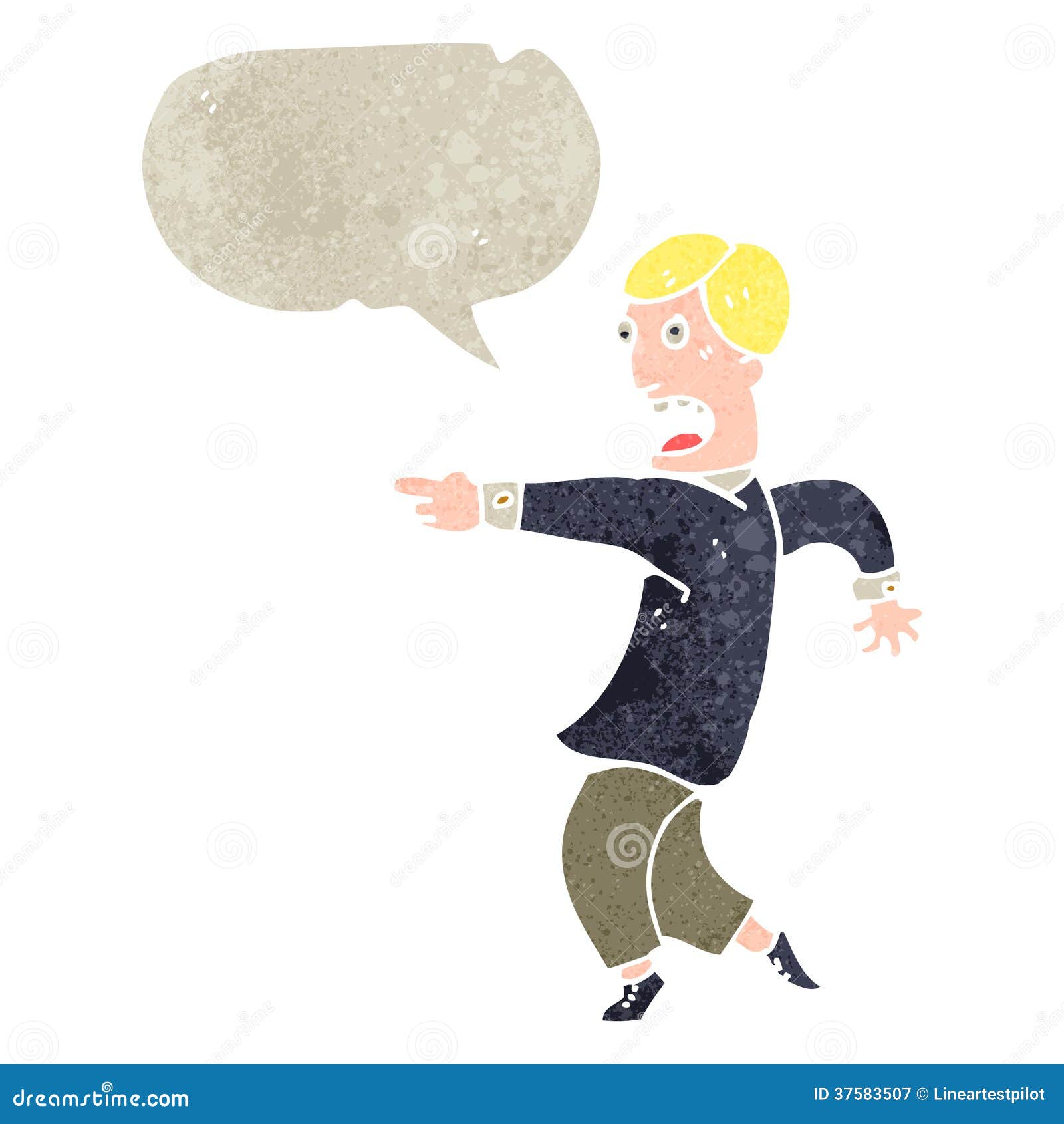 Retro Cartoon Rushing Businessman Stock Illustration - Illustration of ...