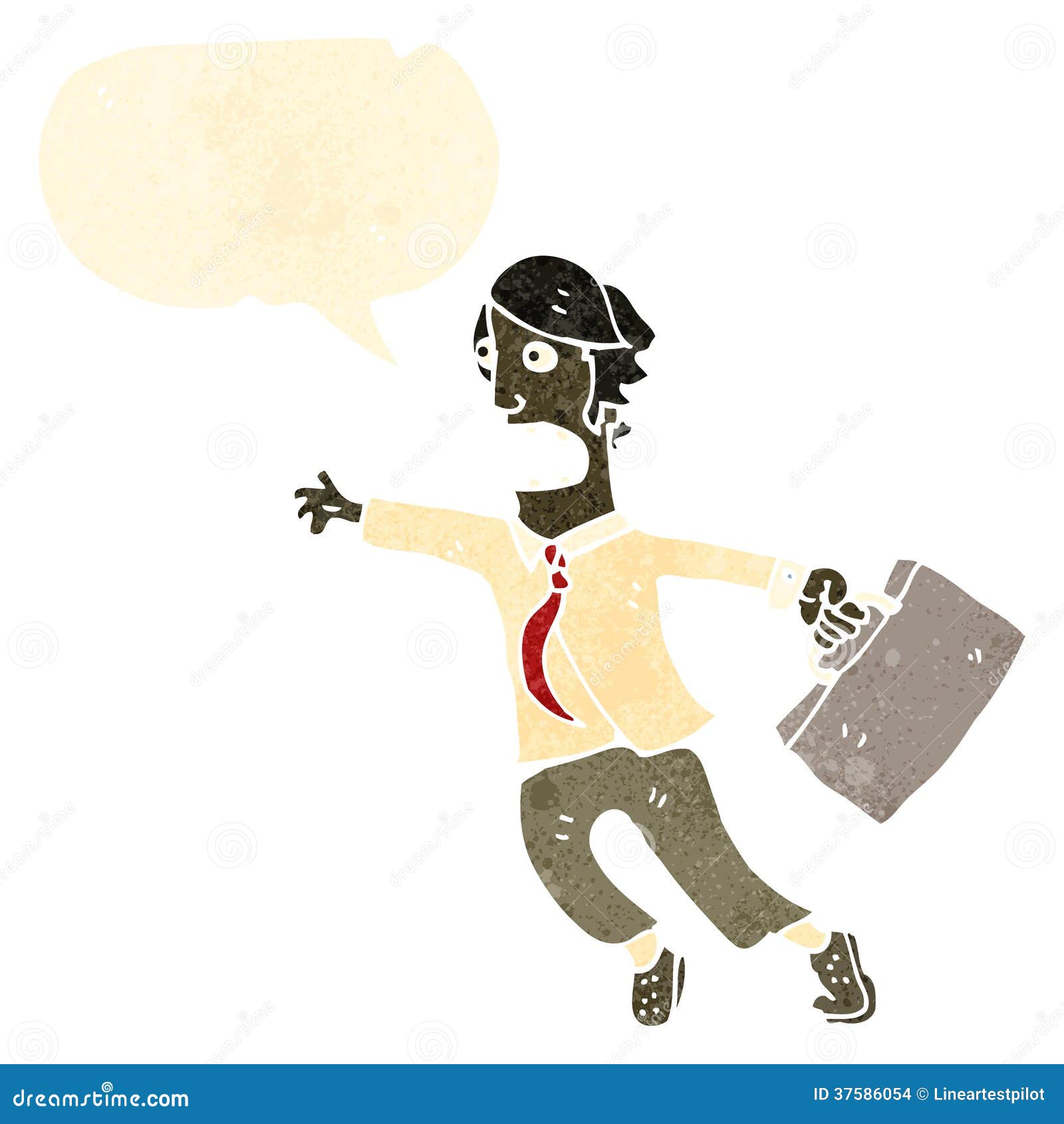 Retro Cartoon Rushing Businessman Stock Vector - Illustration of ...