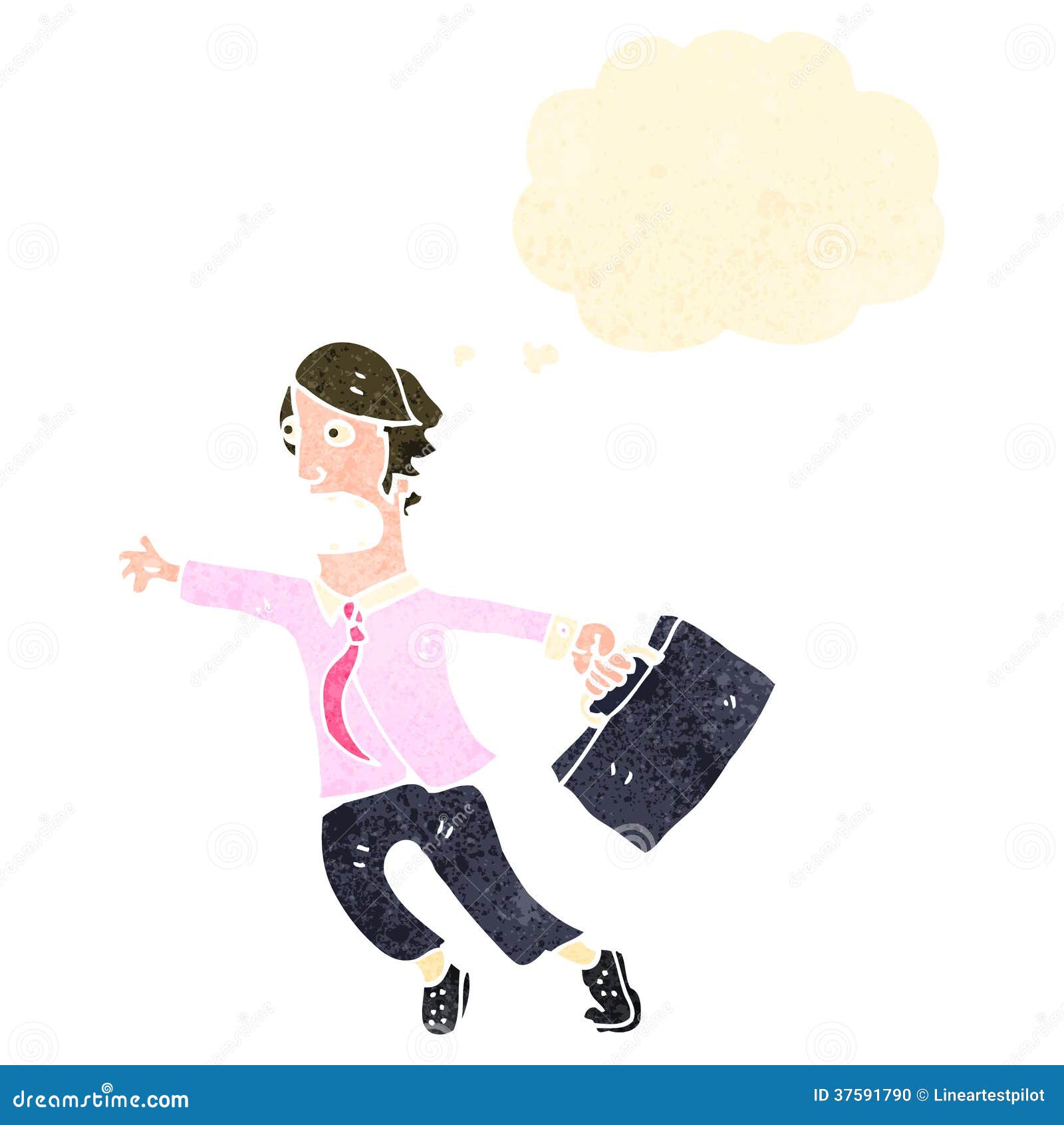 Retro Cartoon Rushing Businessman Stock Vector - Illustration of ...