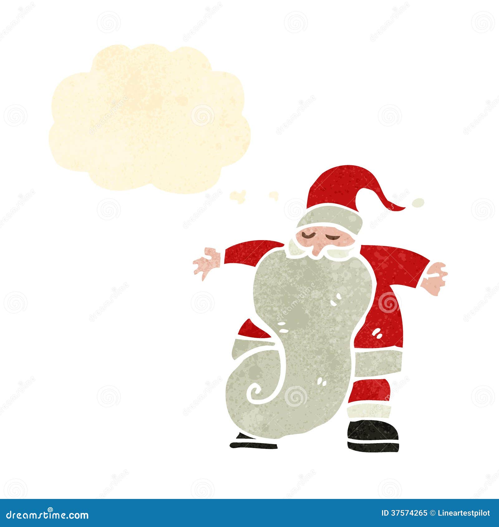 Retro cartoon santa claus stock vector. Illustration of cloud - 37574265