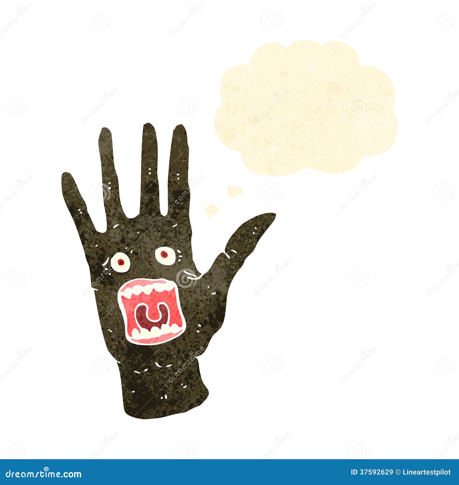 Retro Cartoon Scary Zombie Hand Stock Vector - Illustration of textured ...