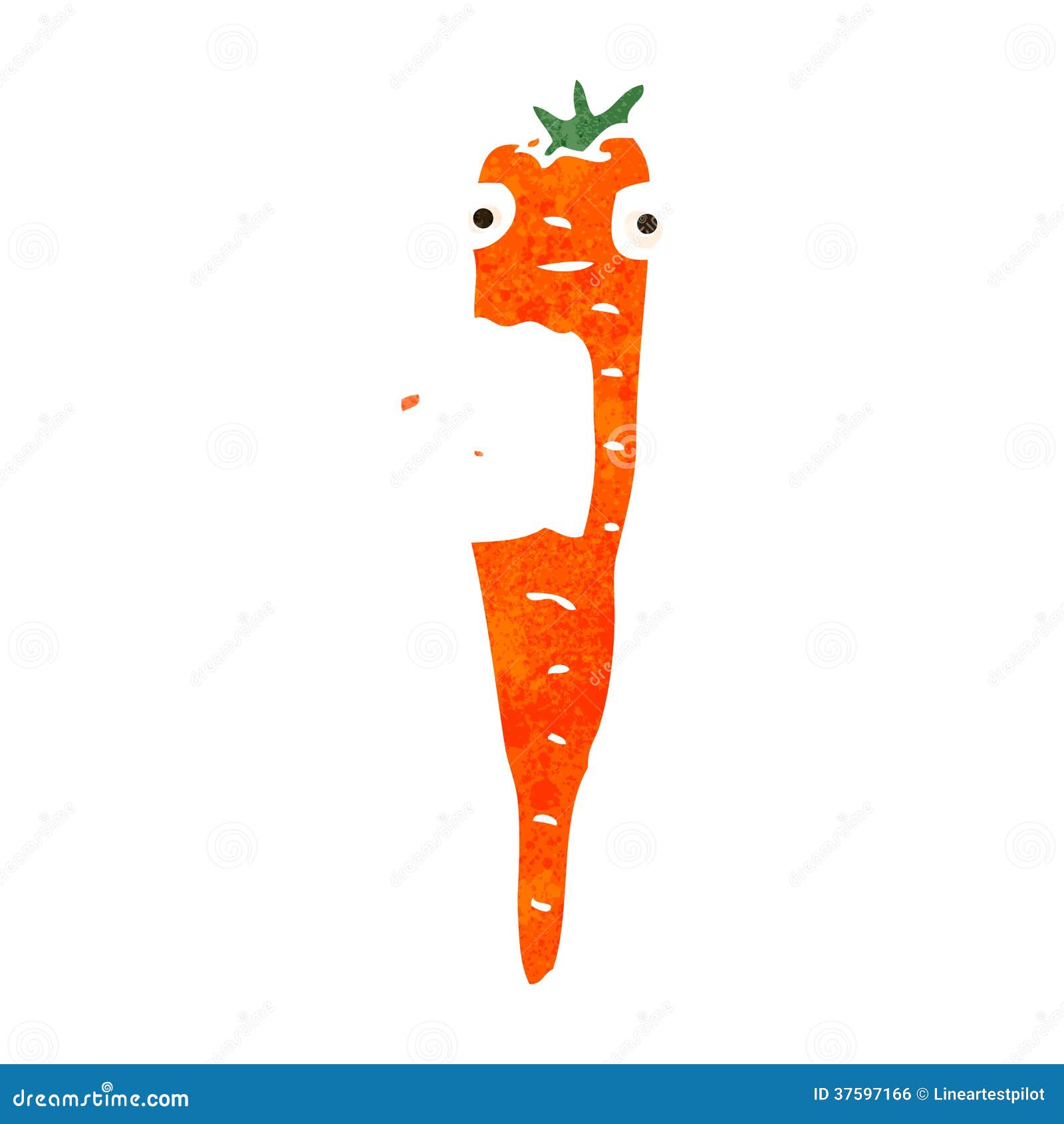 Retro Cartoon Screaming Carrot Stock Illustration - Illustration of ...