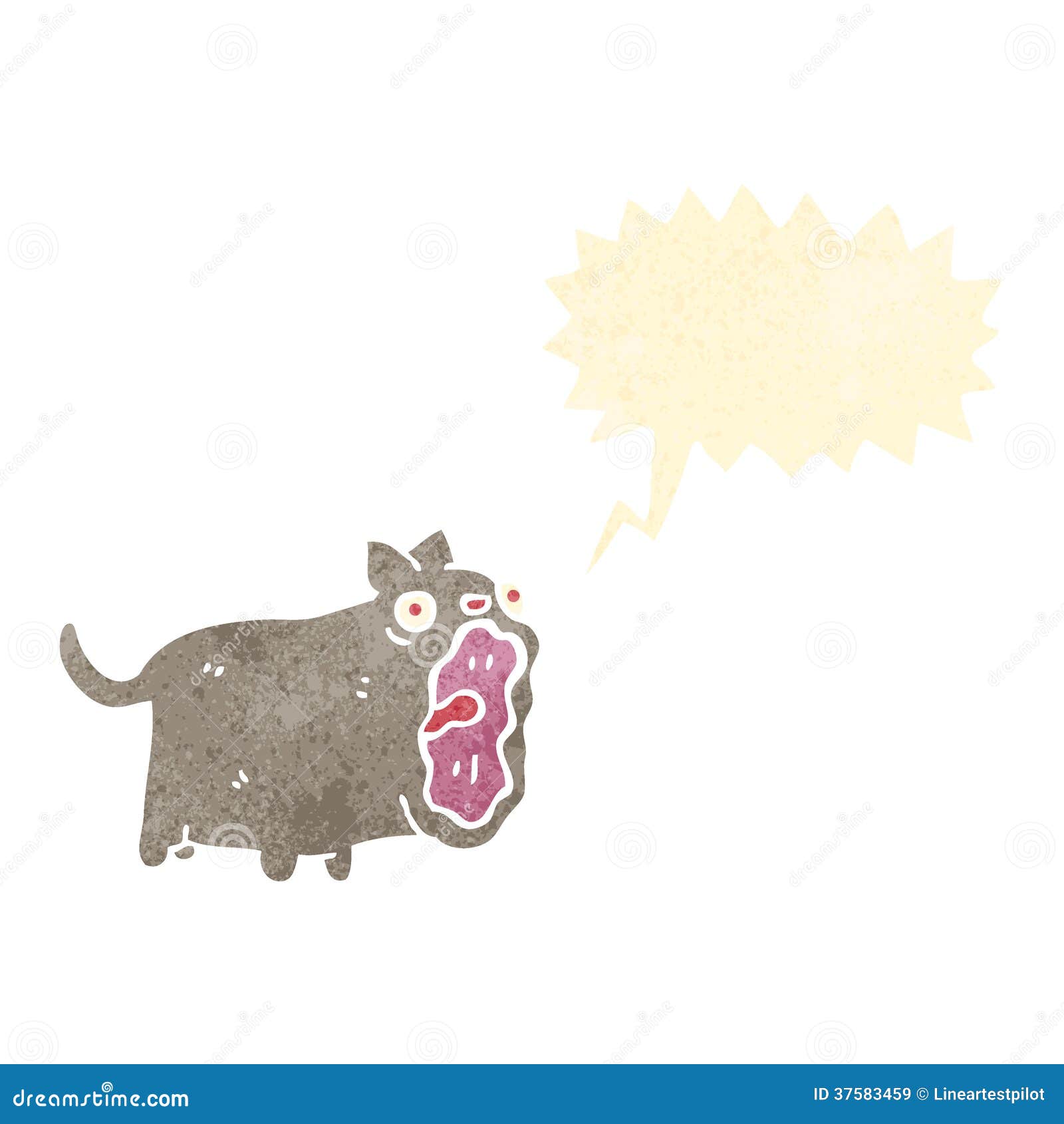 Retro Cartoon Screaming Cat Stock Vector - Illustration of crazy ...