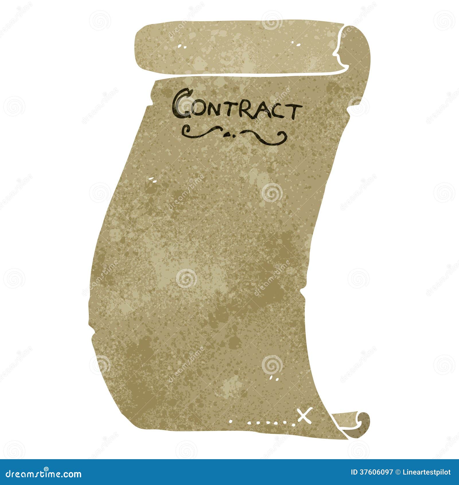 Retro Cartoon Scroll Contract Royalty Free Stock Photography - Image ...