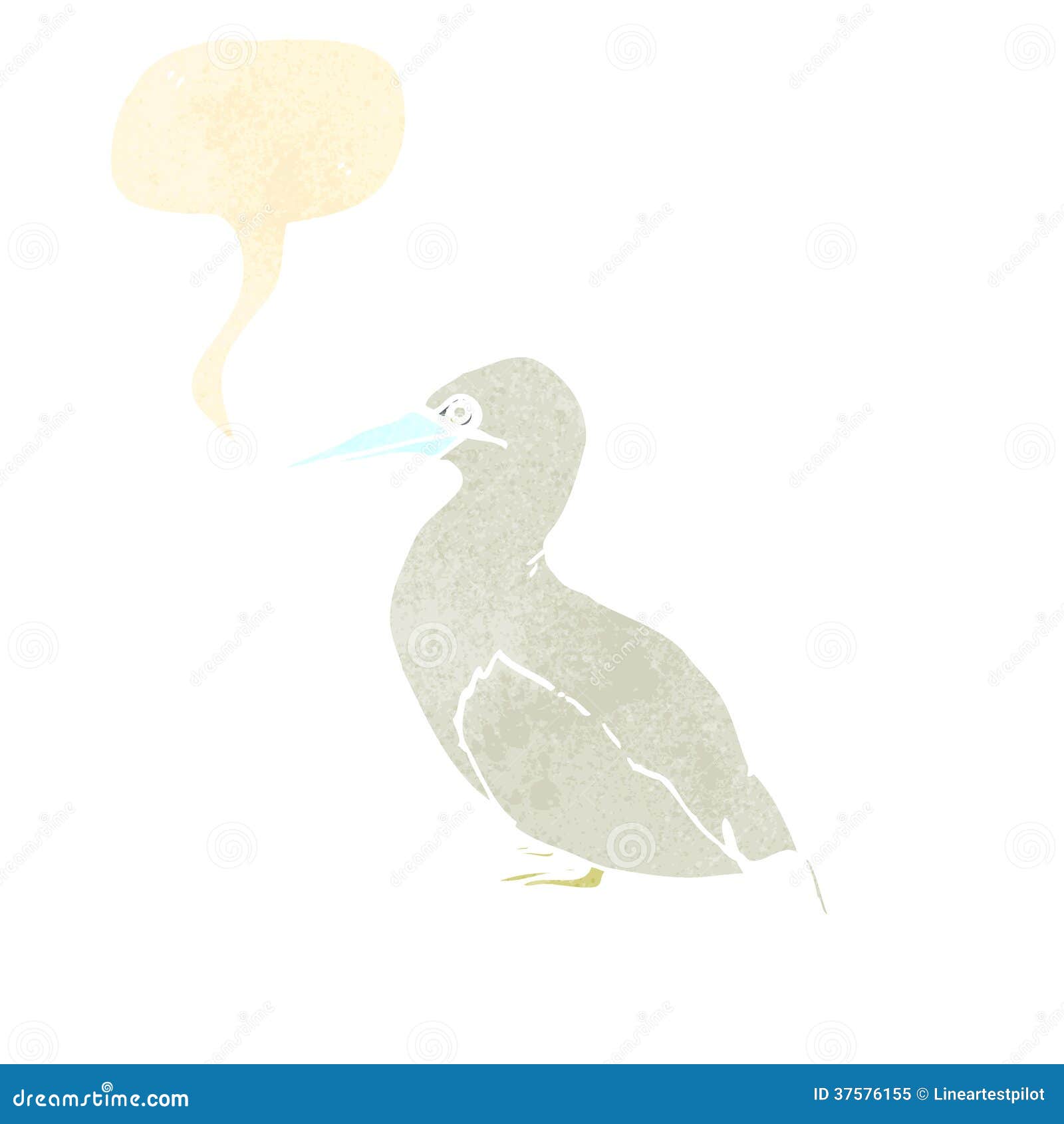 Retro cartoon sea bird stock vector. Illustration of hand - 37576155
