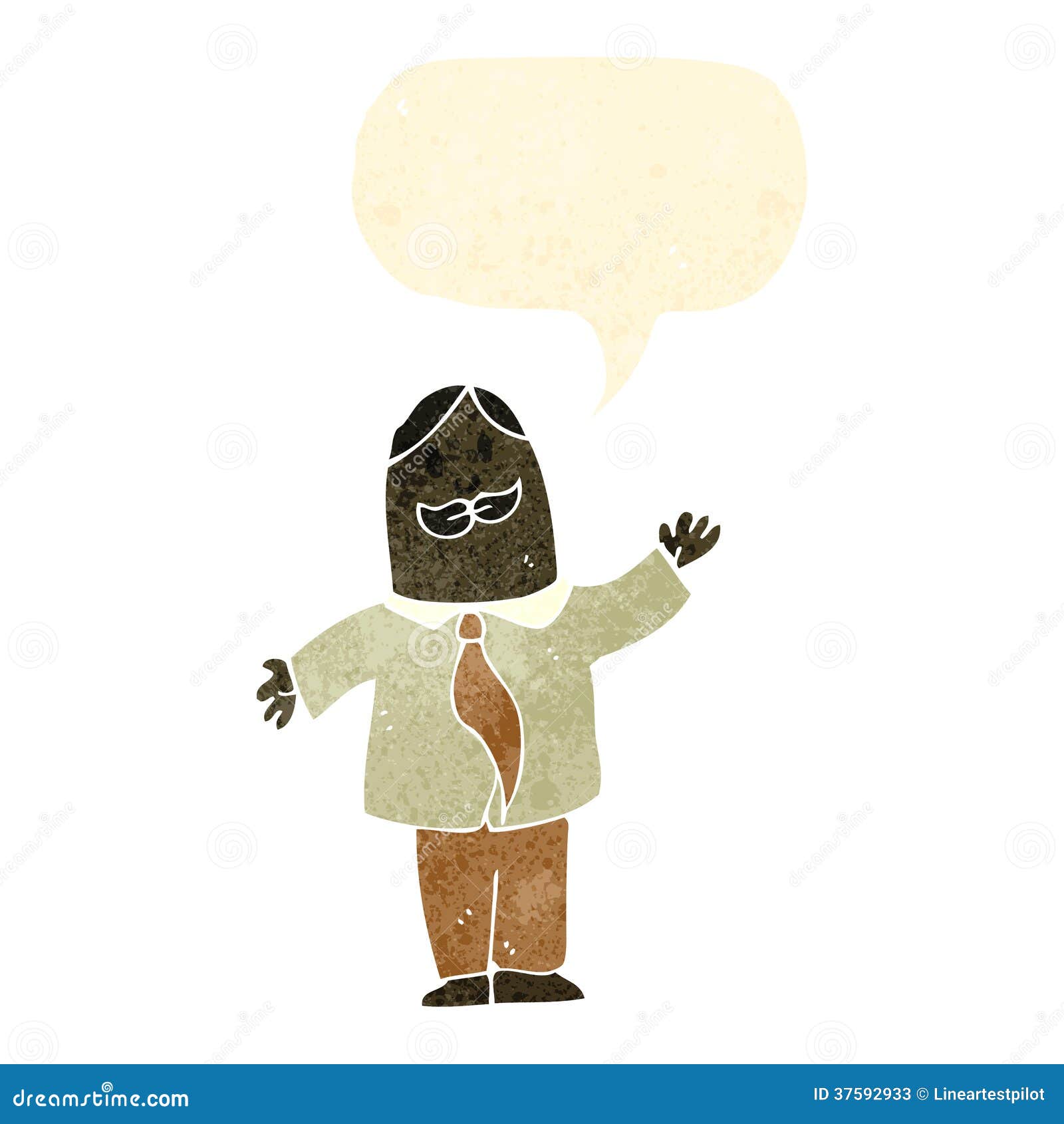 Retro Cartoon Sensible Mustache Man Talking Stock Vector - Illustration ...