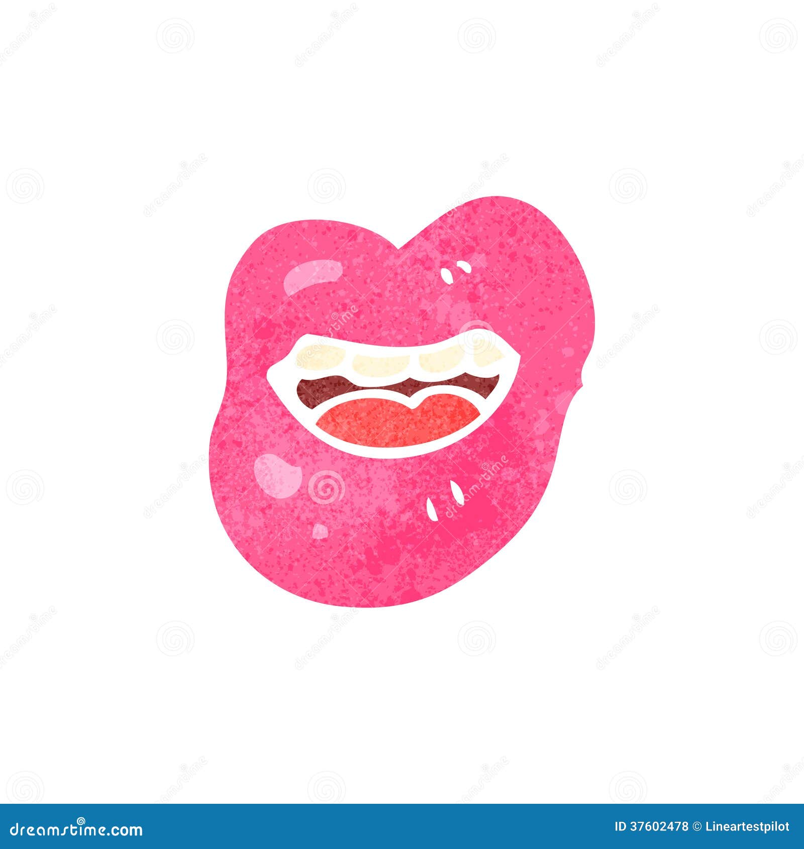 Retro cartoon lips stock illustration. Illustration of textured - 37602478