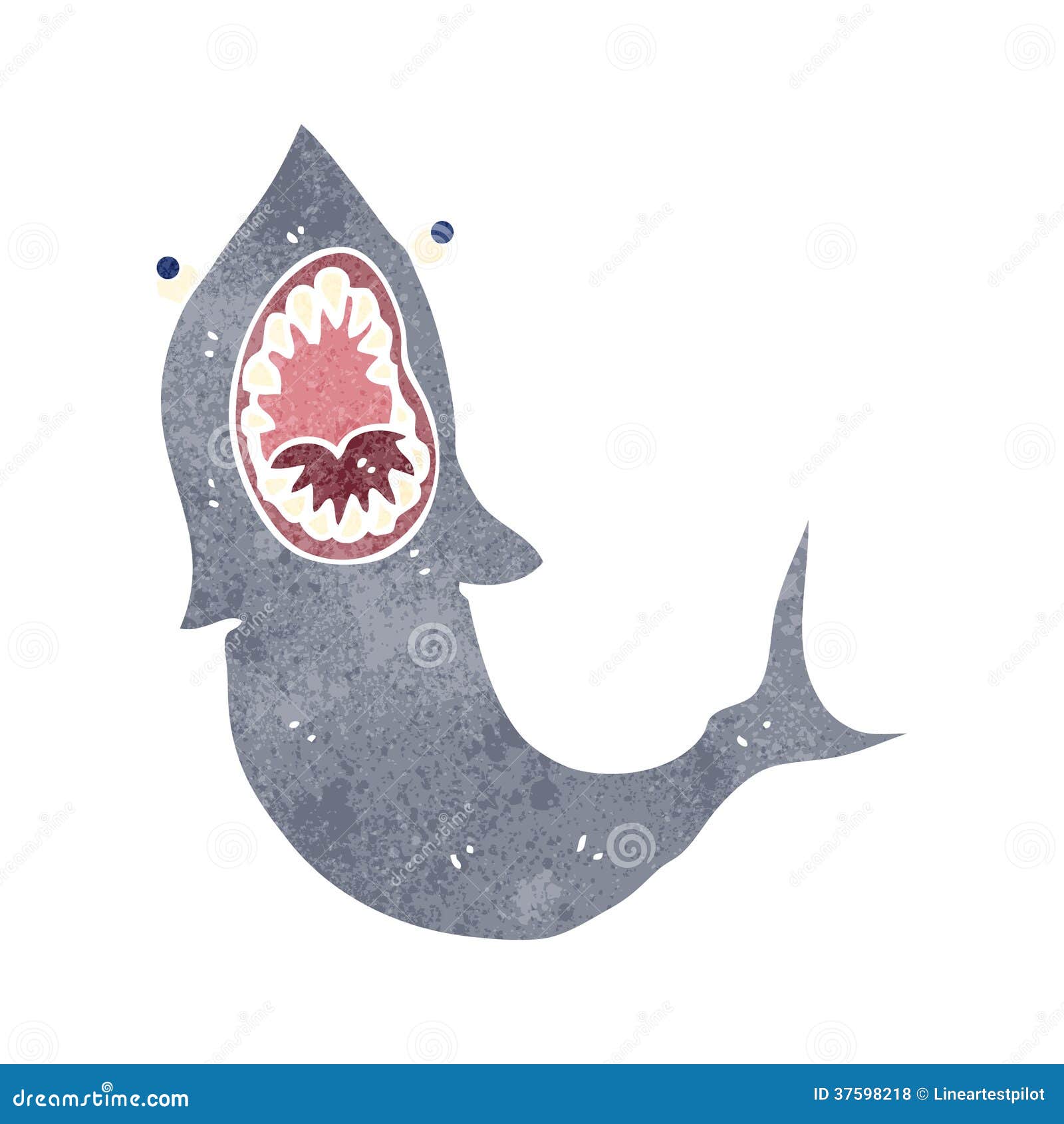 Retro cartoon shark stock vector. Illustration of traditional - 37598218