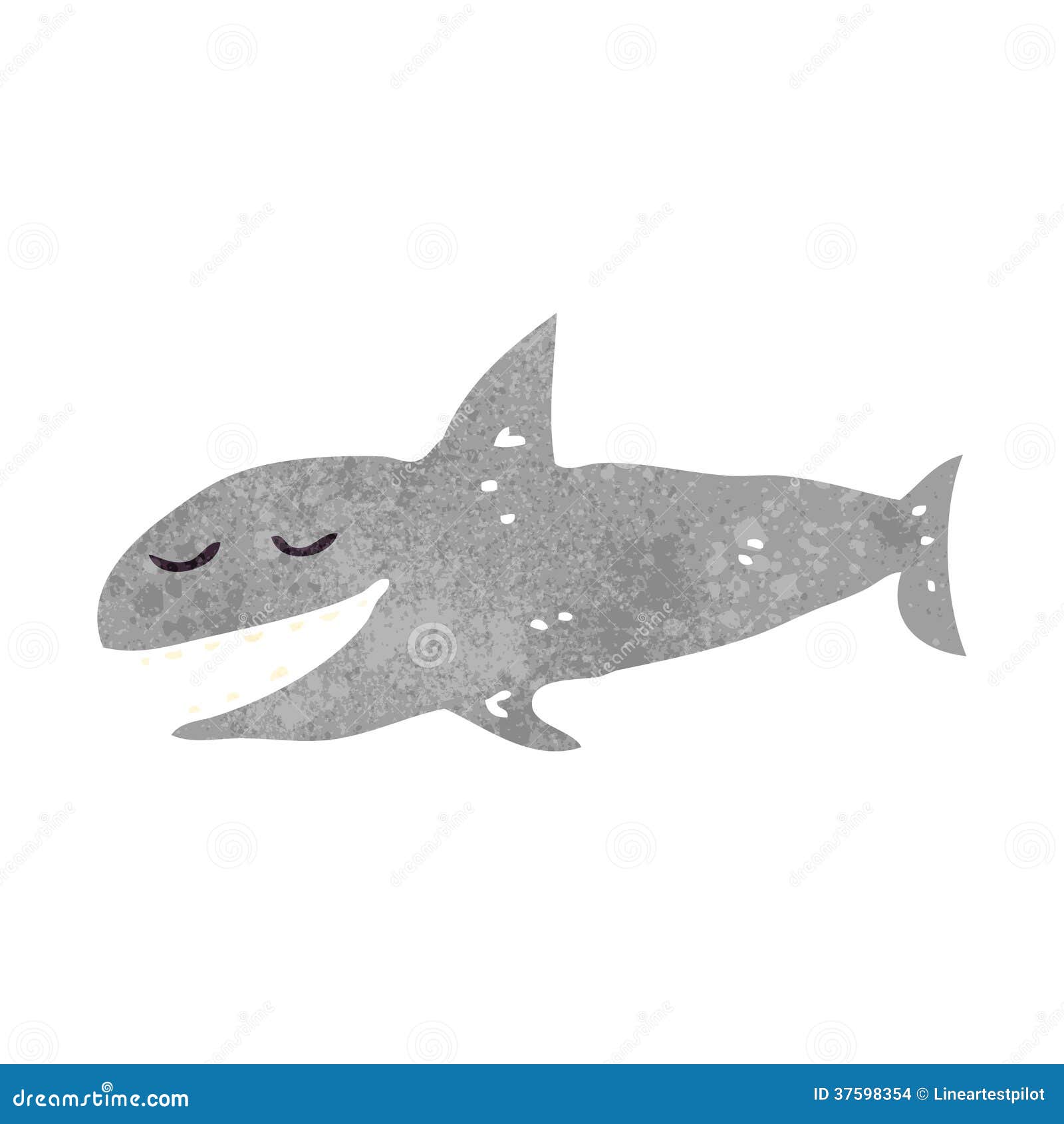 Retro cartoon shark stock vector. Illustration of drawn - 37598354