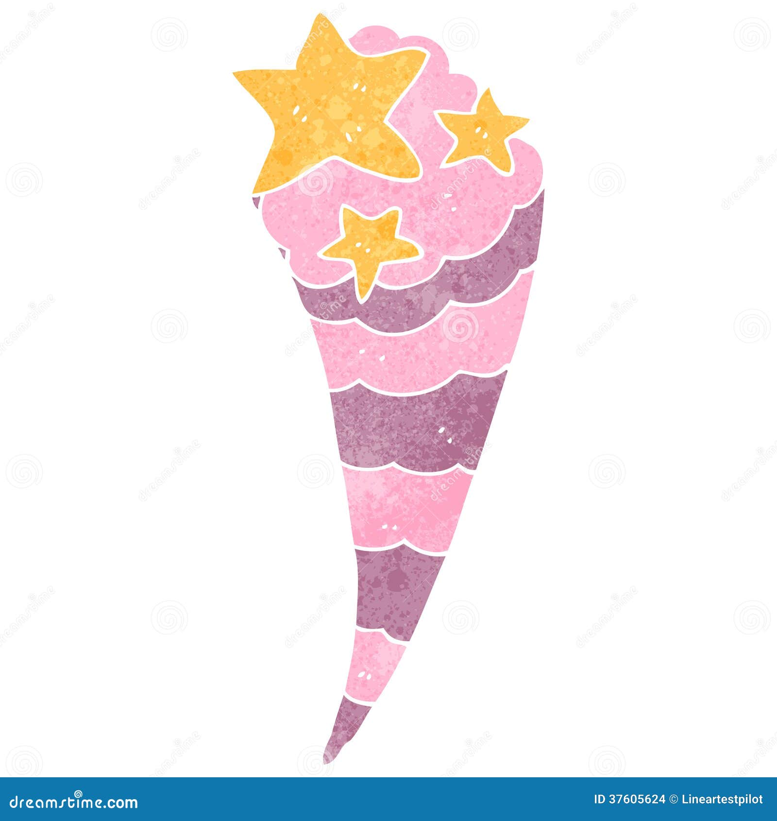 Retro Cartoon Shooting Star Pattern Stock Illustration - Illustration ...