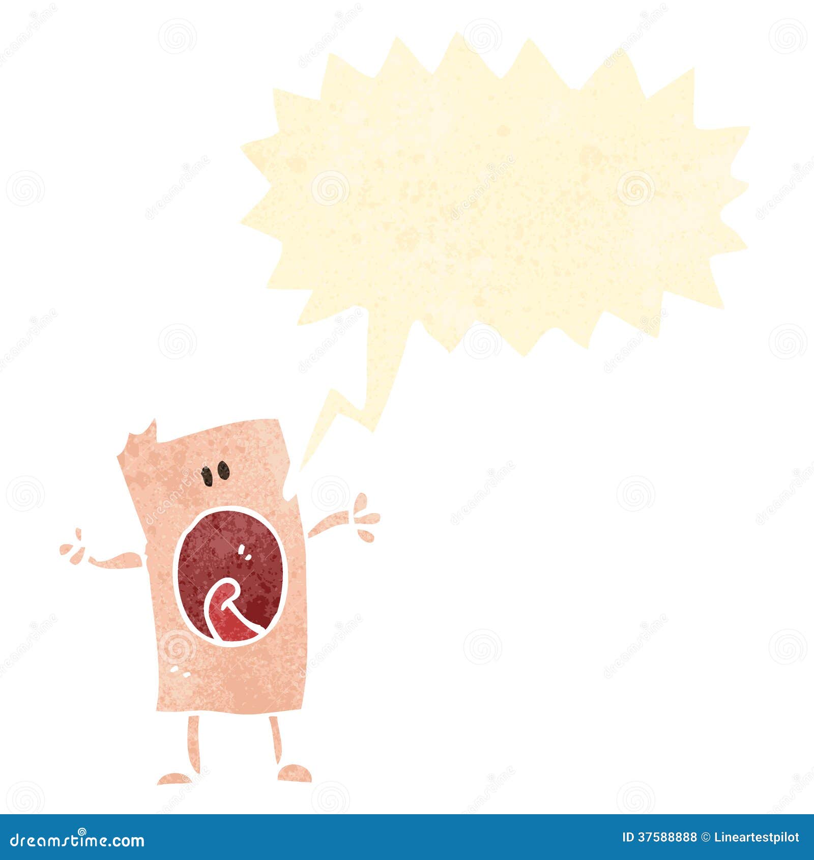 Retro Cartoon Shouting Block Head Man Stock Vector - Illustration of ...