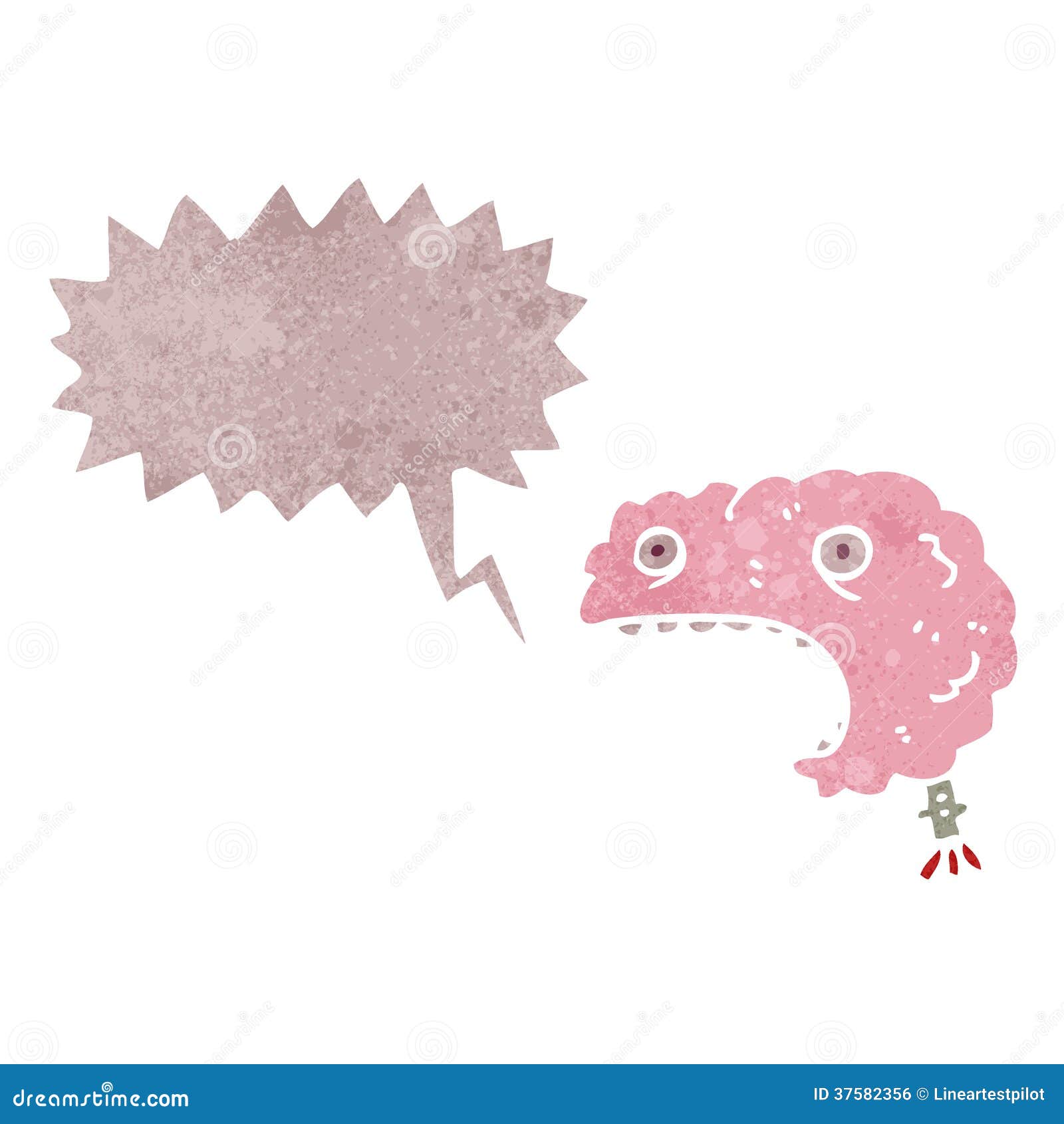 Retro Cartoon Shouting Brain Stock Vector - Illustration of traditional ...