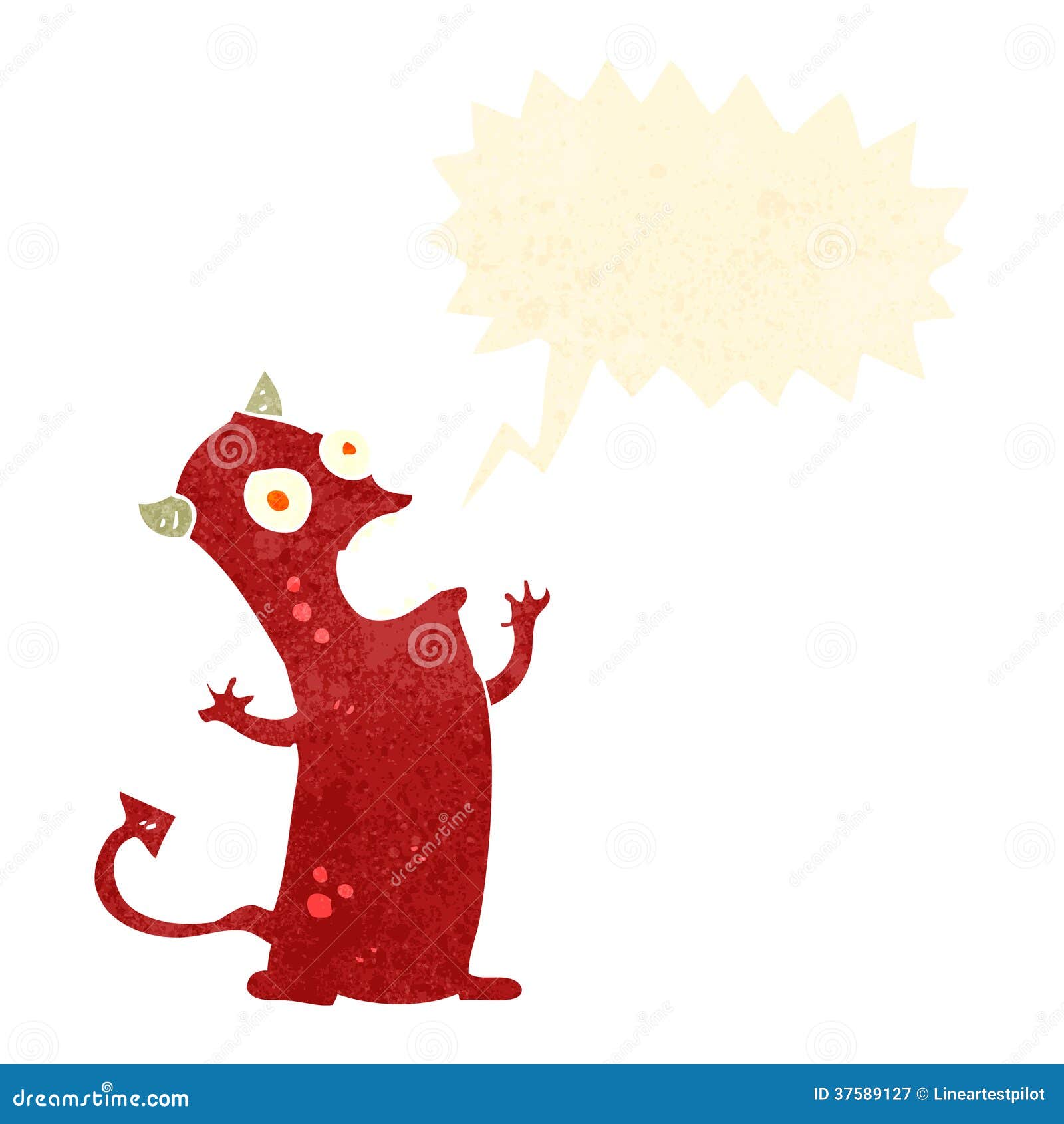 Retro Cartoon Shouting Devil Stock Illustration - Illustration of ...
