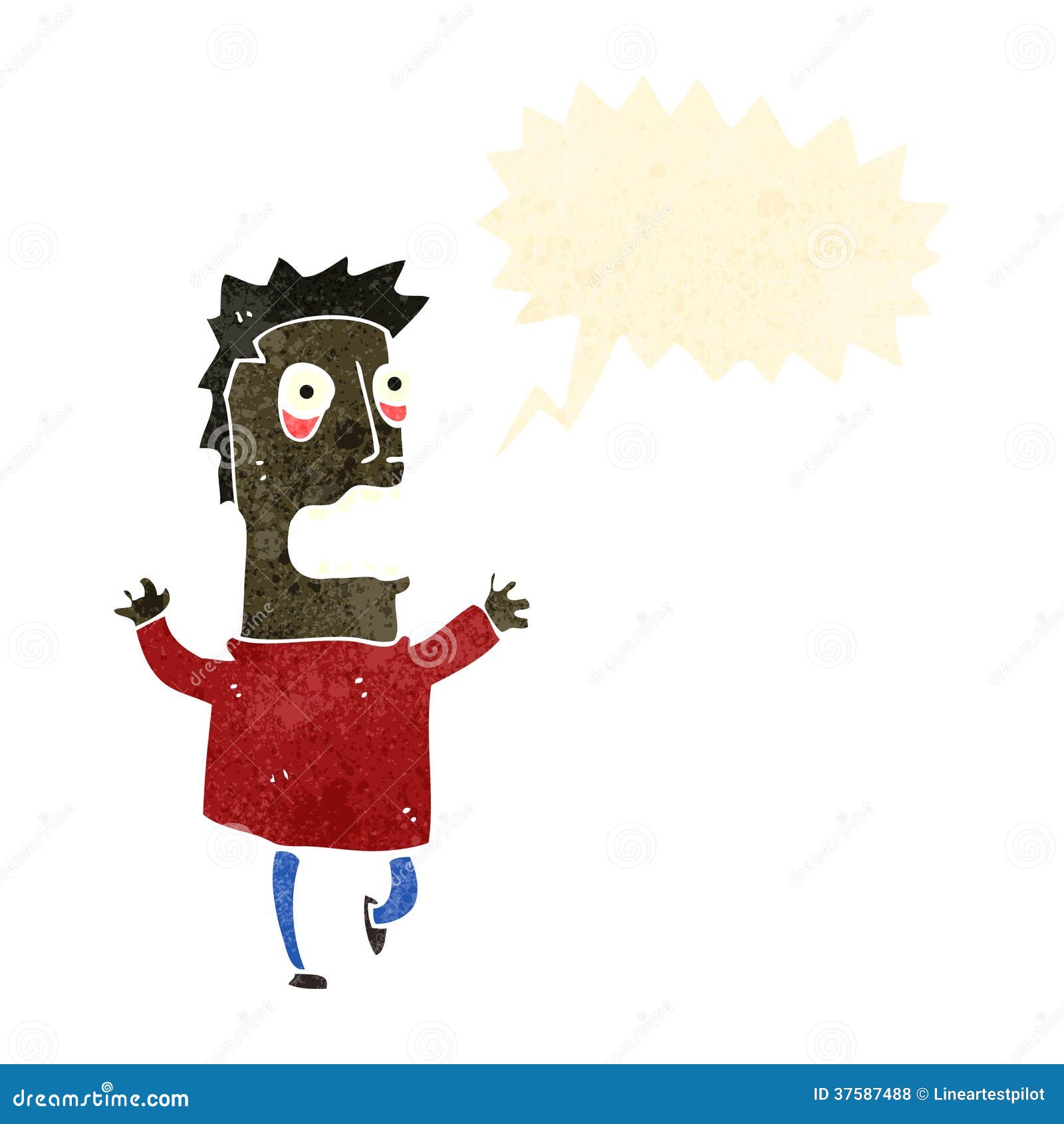 Retro cartoon shouting man stock illustration. Illustration of painted ...