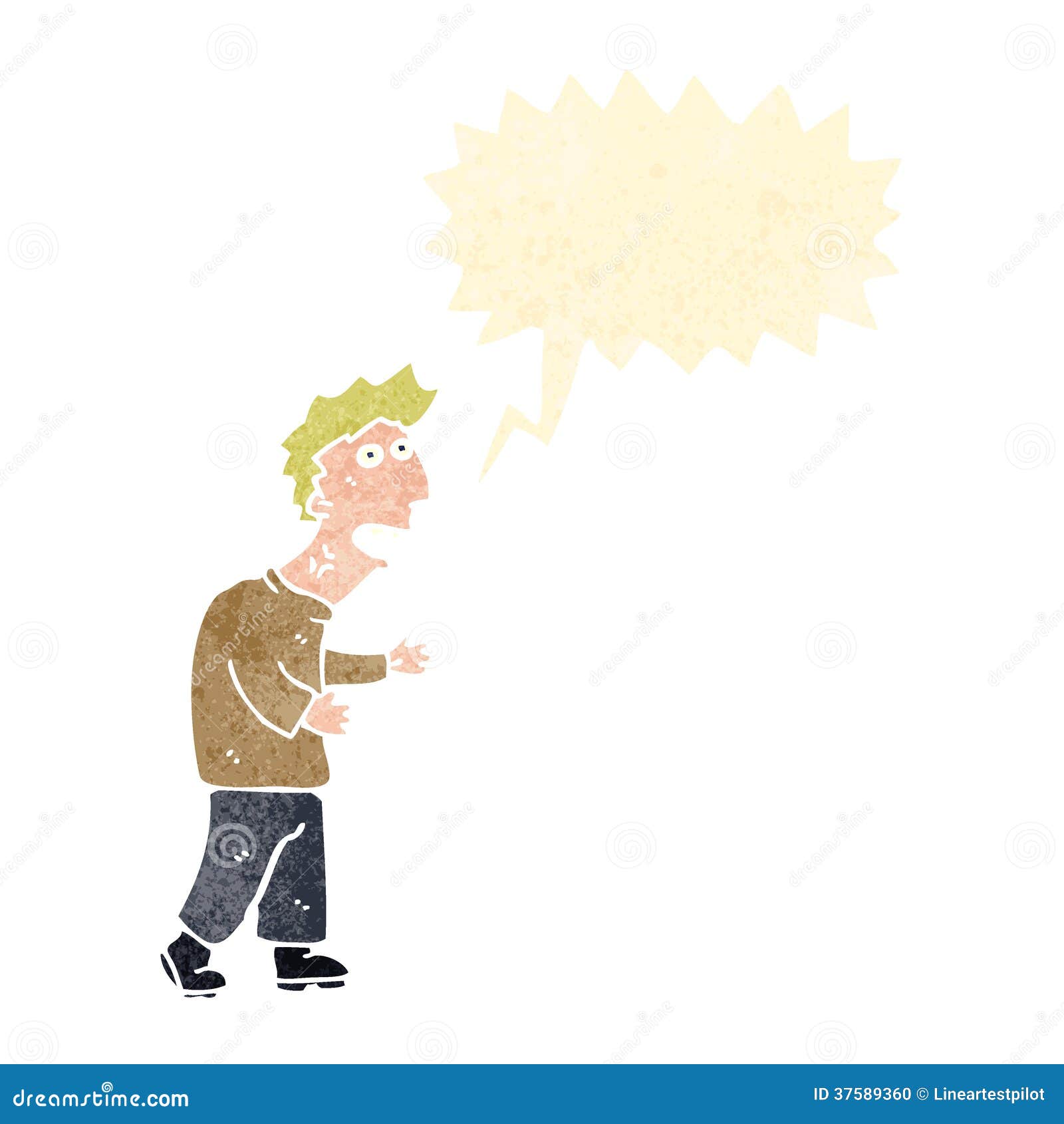 Retro cartoon shouting man stock vector. Illustration of retro - 37589360