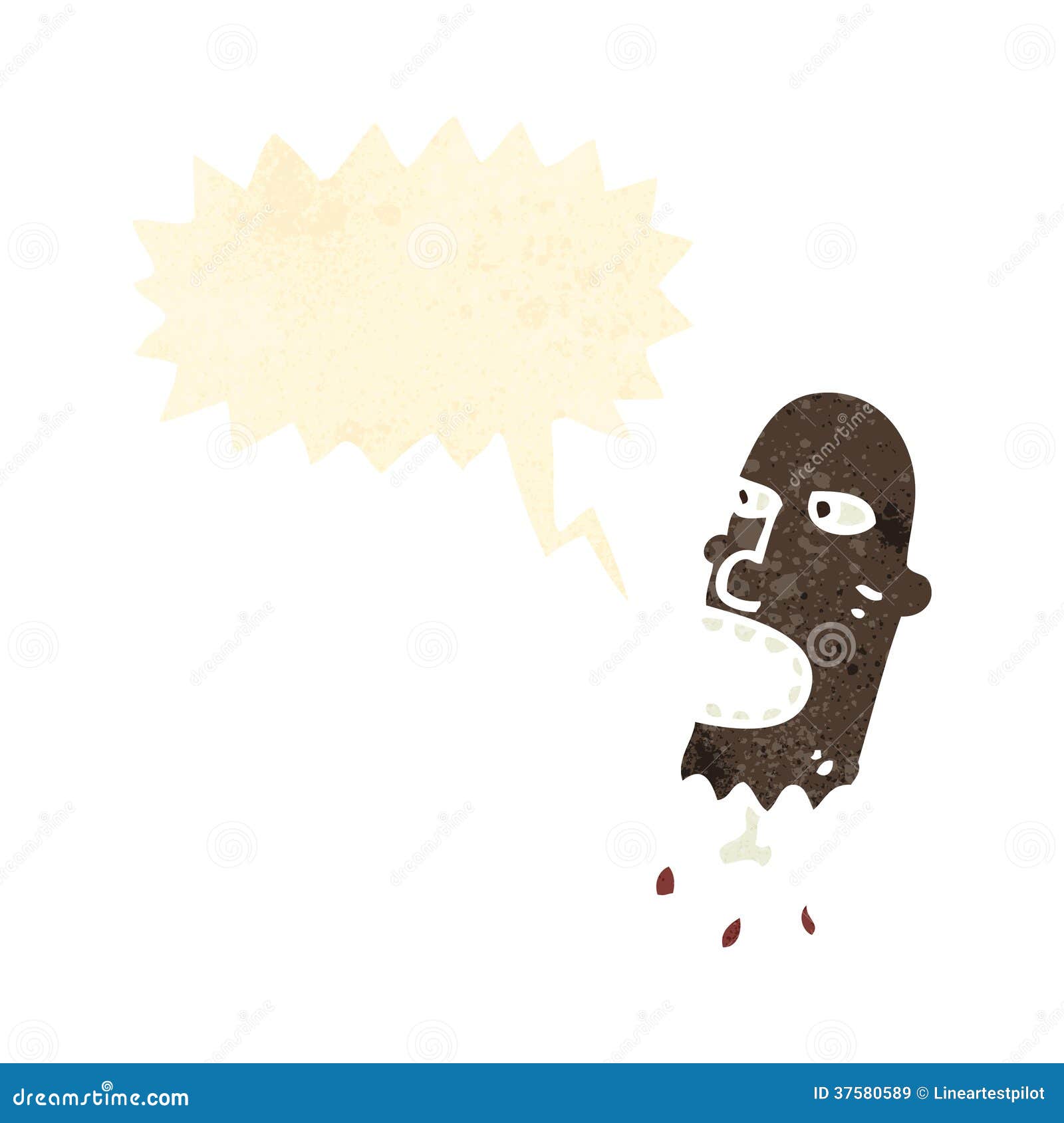Retro Cartoon Shouting Severed Head Stock Vector - Illustration of ...