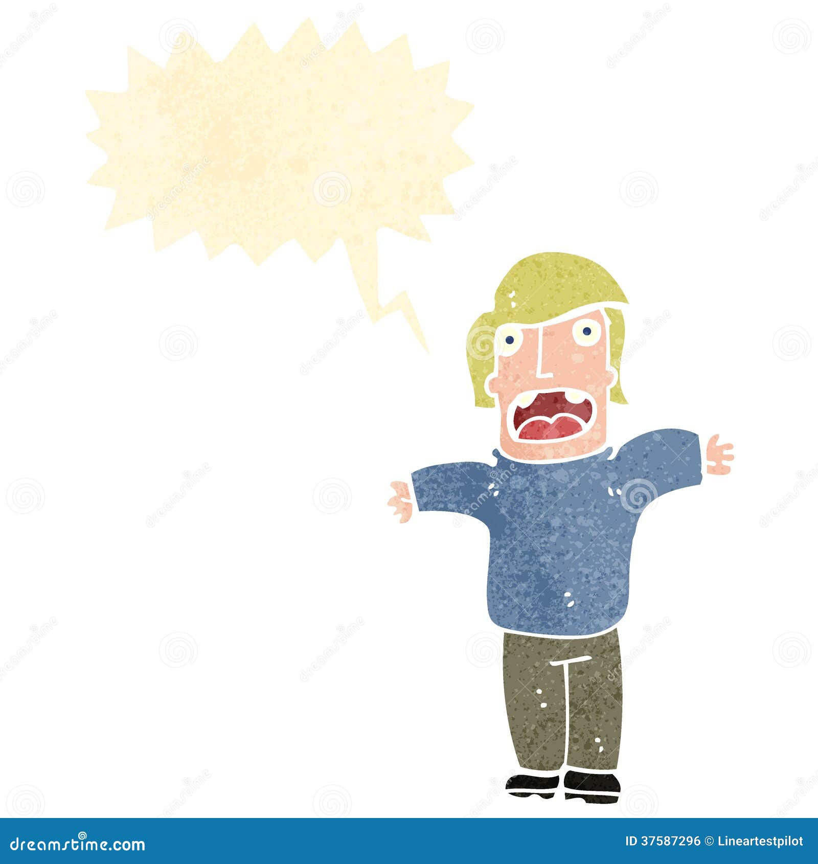Retro Cartoon Shrieking Man Stock Vector - Illustration of artwork ...