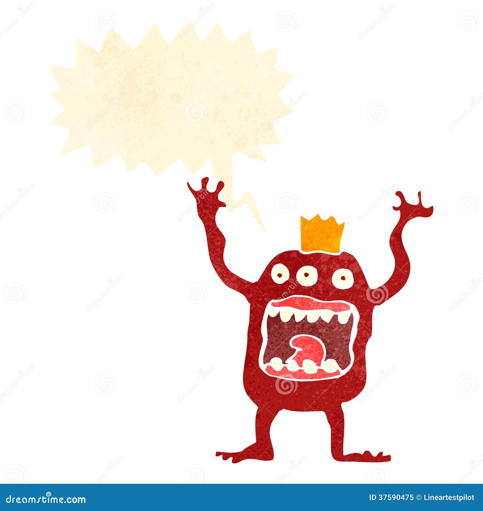 Retro Cartoon Shrieking Monster Stock Vector - Illustration of grunge ...