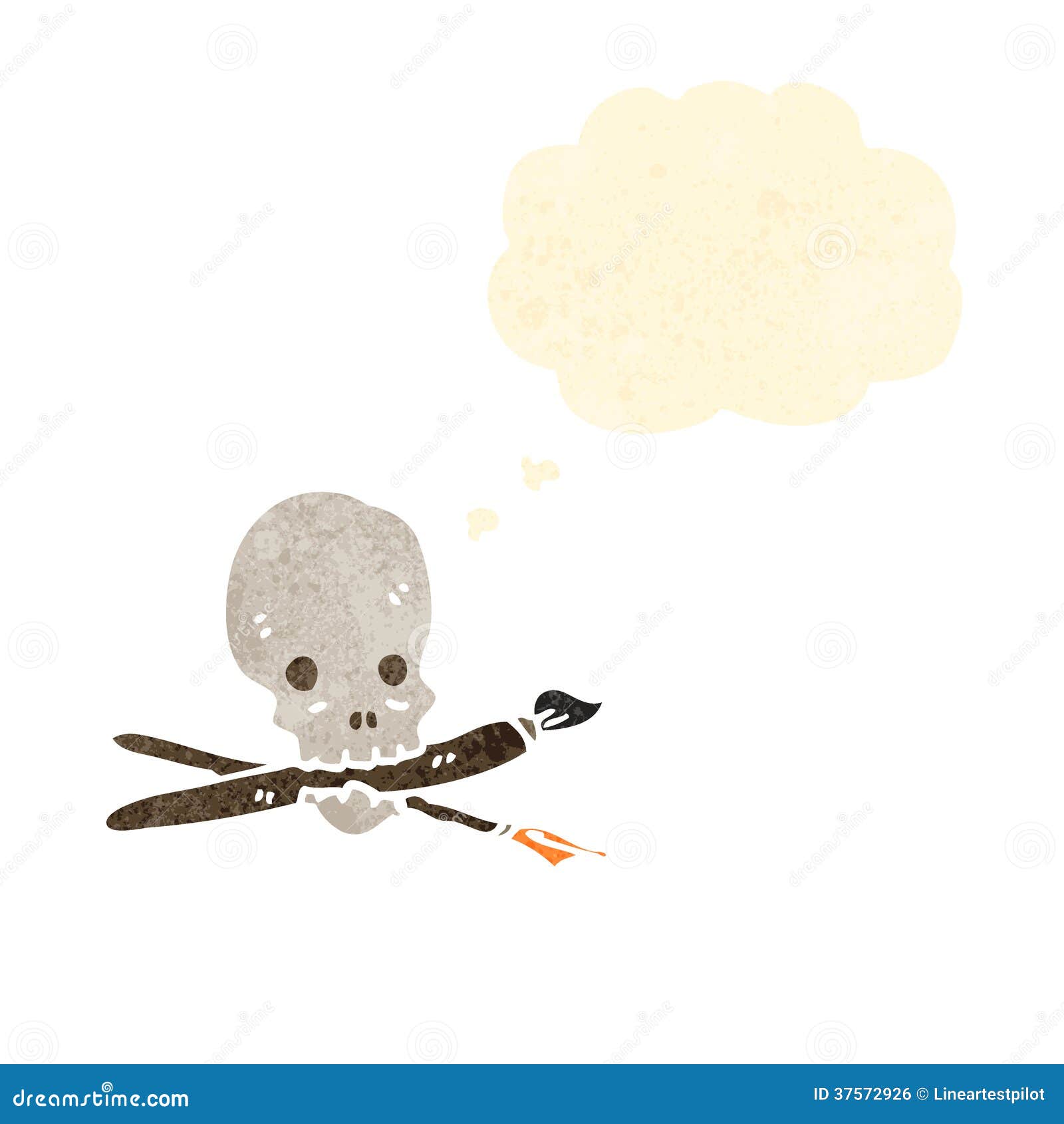Retro cartoon skull stock vector. Illustration of cute - 37572926