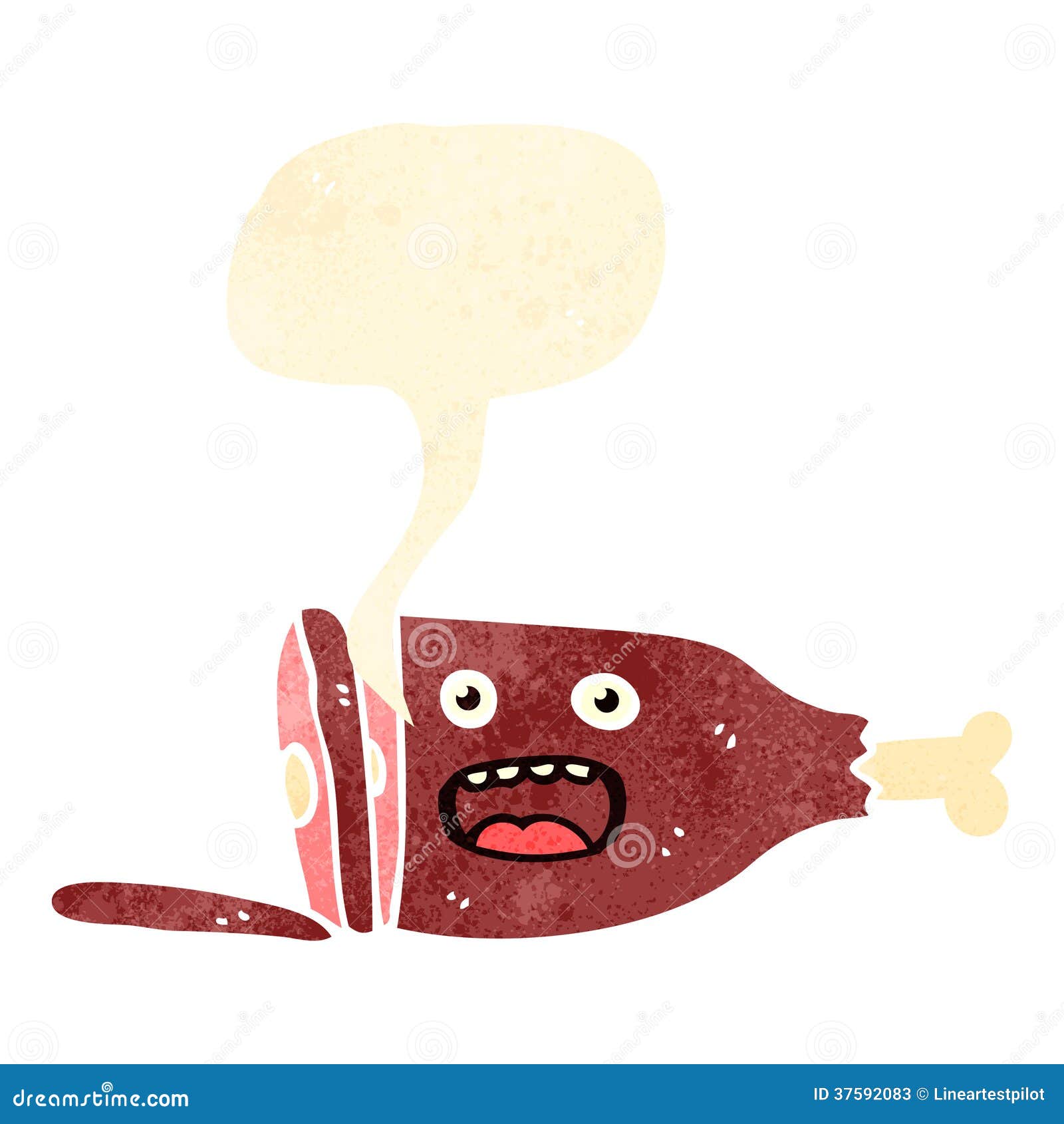 Retro cartoon sliced ham stock vector. Illustration of retro - 37592083