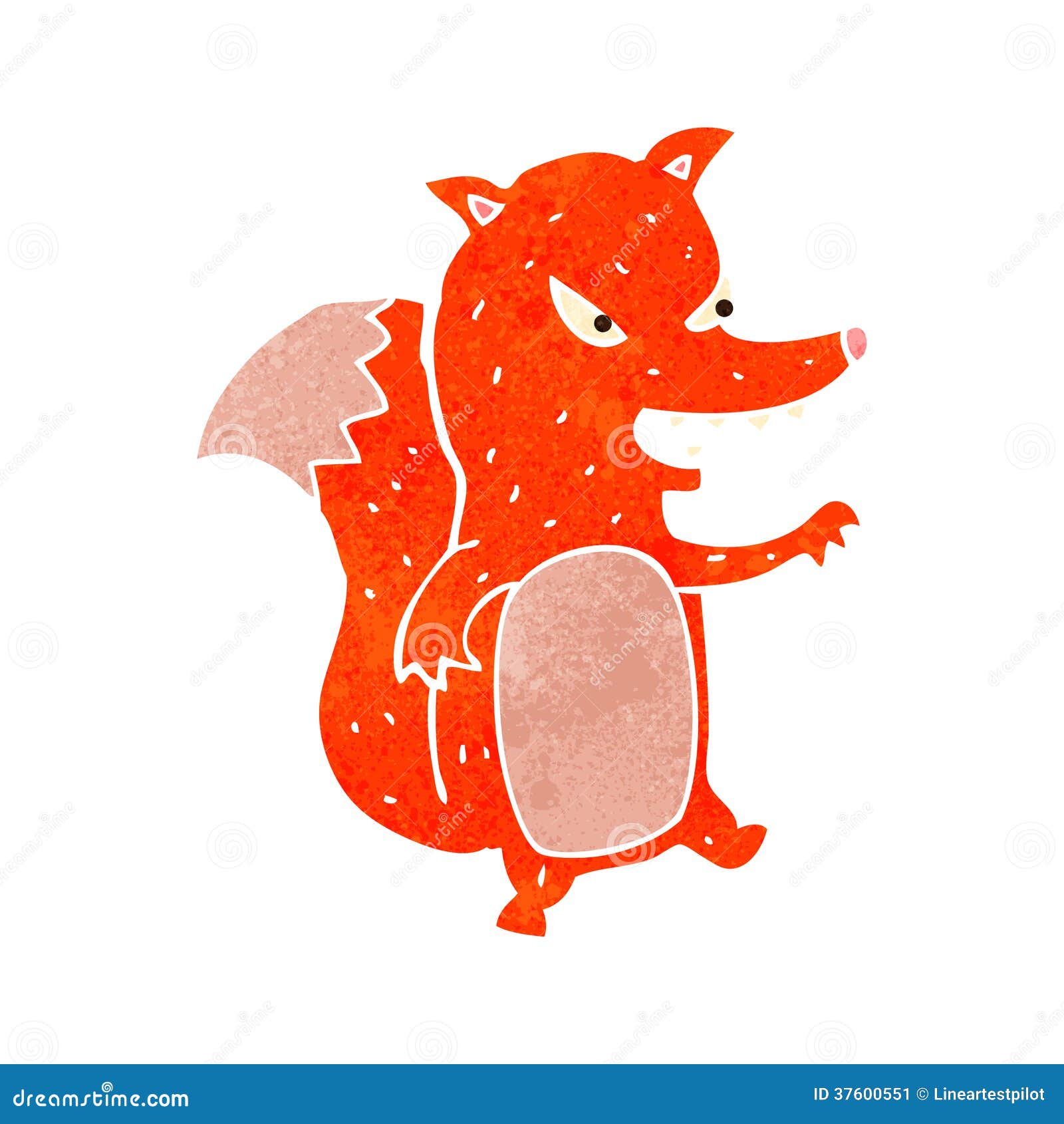 Retro cartoon sly fox stock vector. Illustration of painted - 37600551