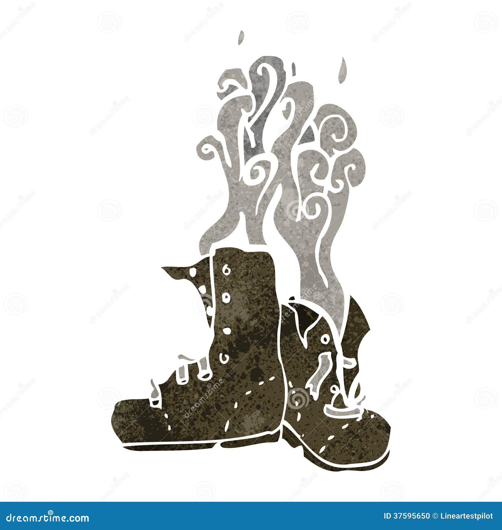 Retro Cartoon Smelly Old Boots Stock Vector - Illustration of drawing ...