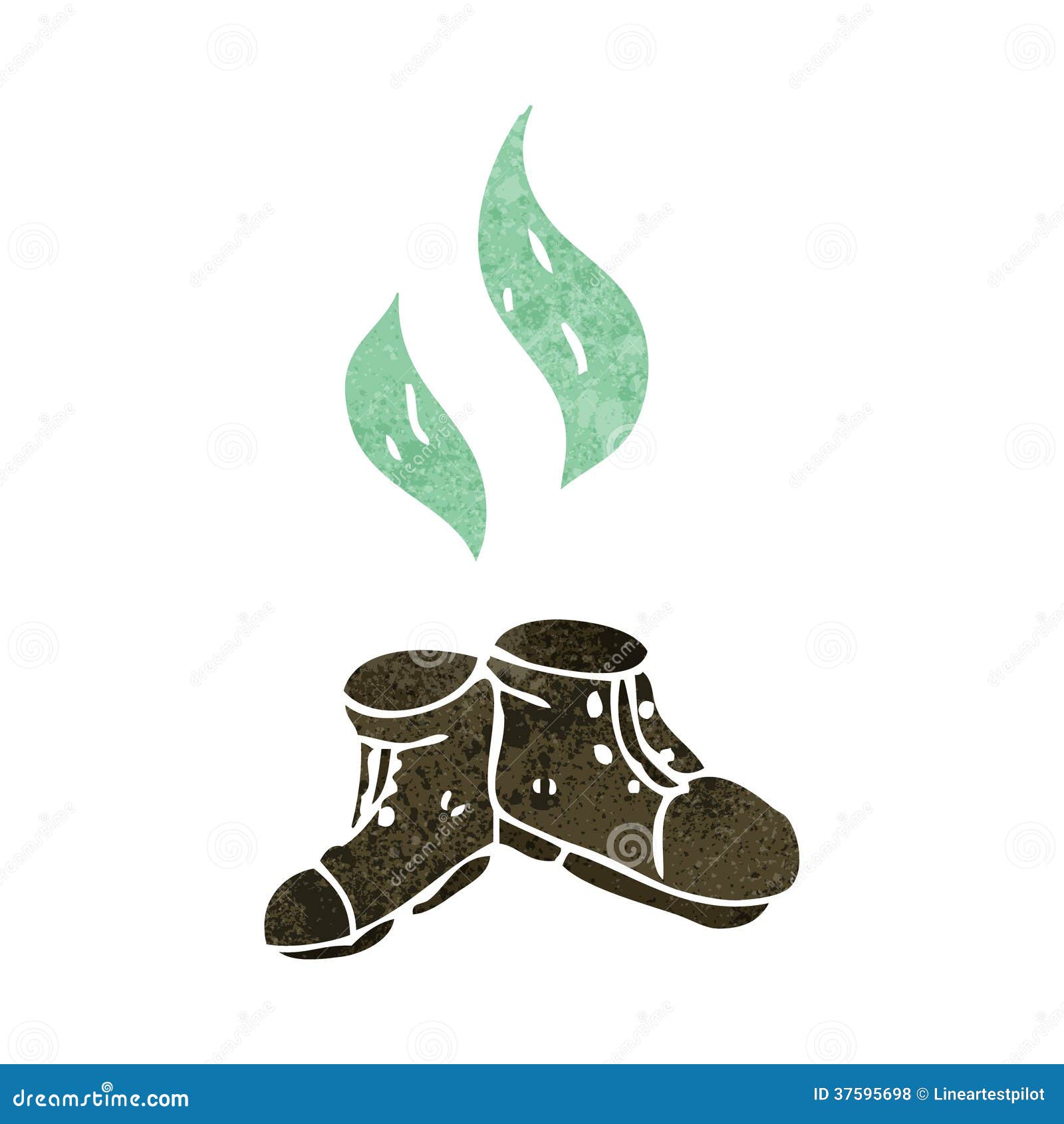 Retro Cartoon Smelly Old Boots Stock Vector - Illustration of textured ...