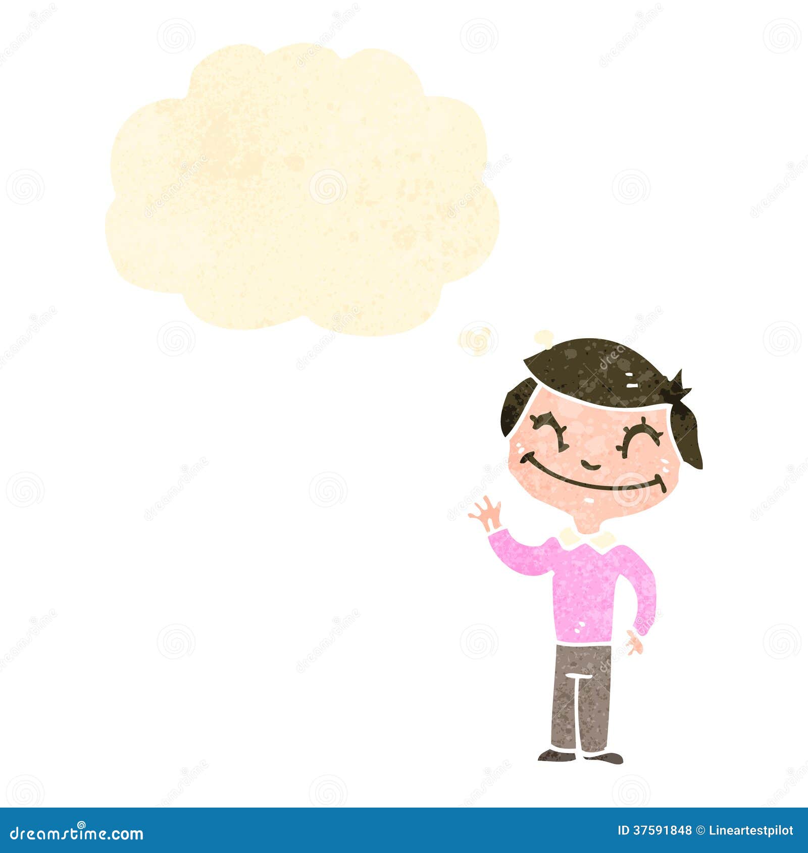 Retro cartoon smiling boy stock vector. Illustration of drawing - 37591848