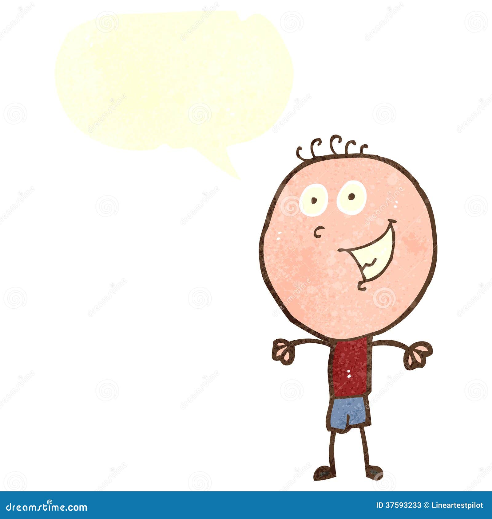 Retro cartoon smiling boy stock vector. Illustration of hand - 37593233