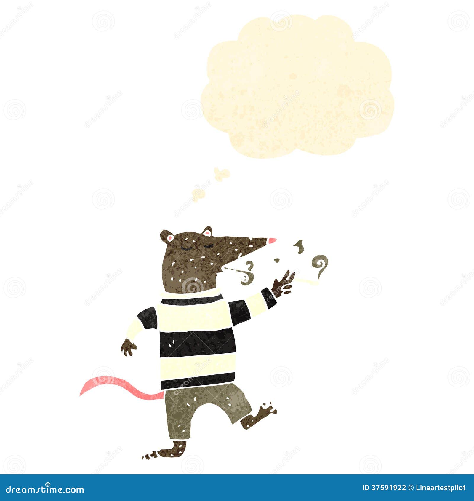Retro cartoon smoking rat stock vector. Illustration of drawn - 37591922