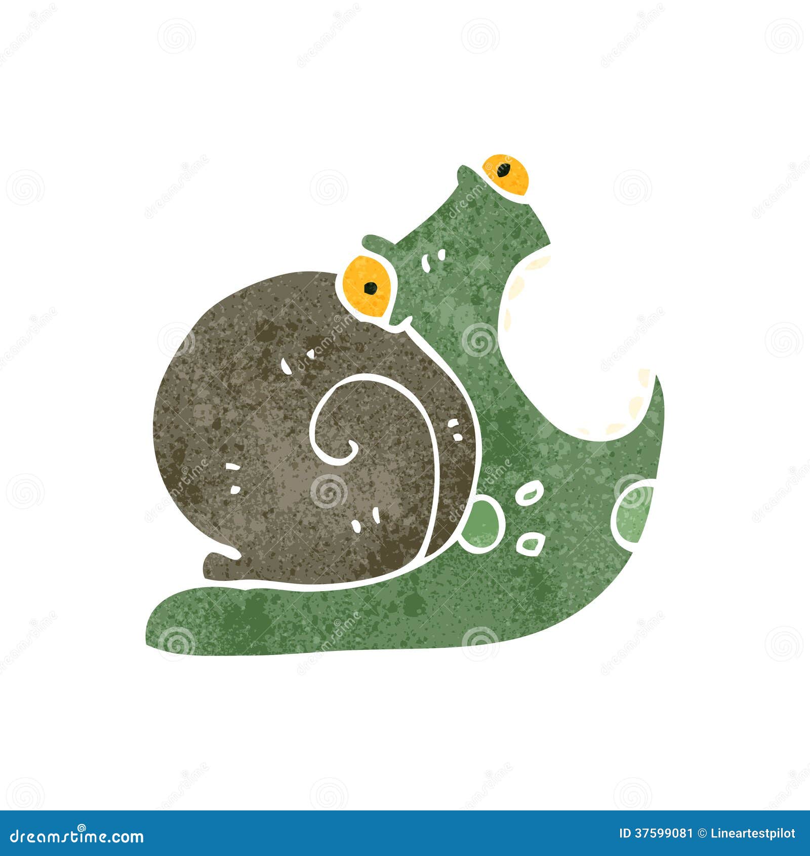 Retro cartoon snail stock vector. Illustration of texture - 37599081
